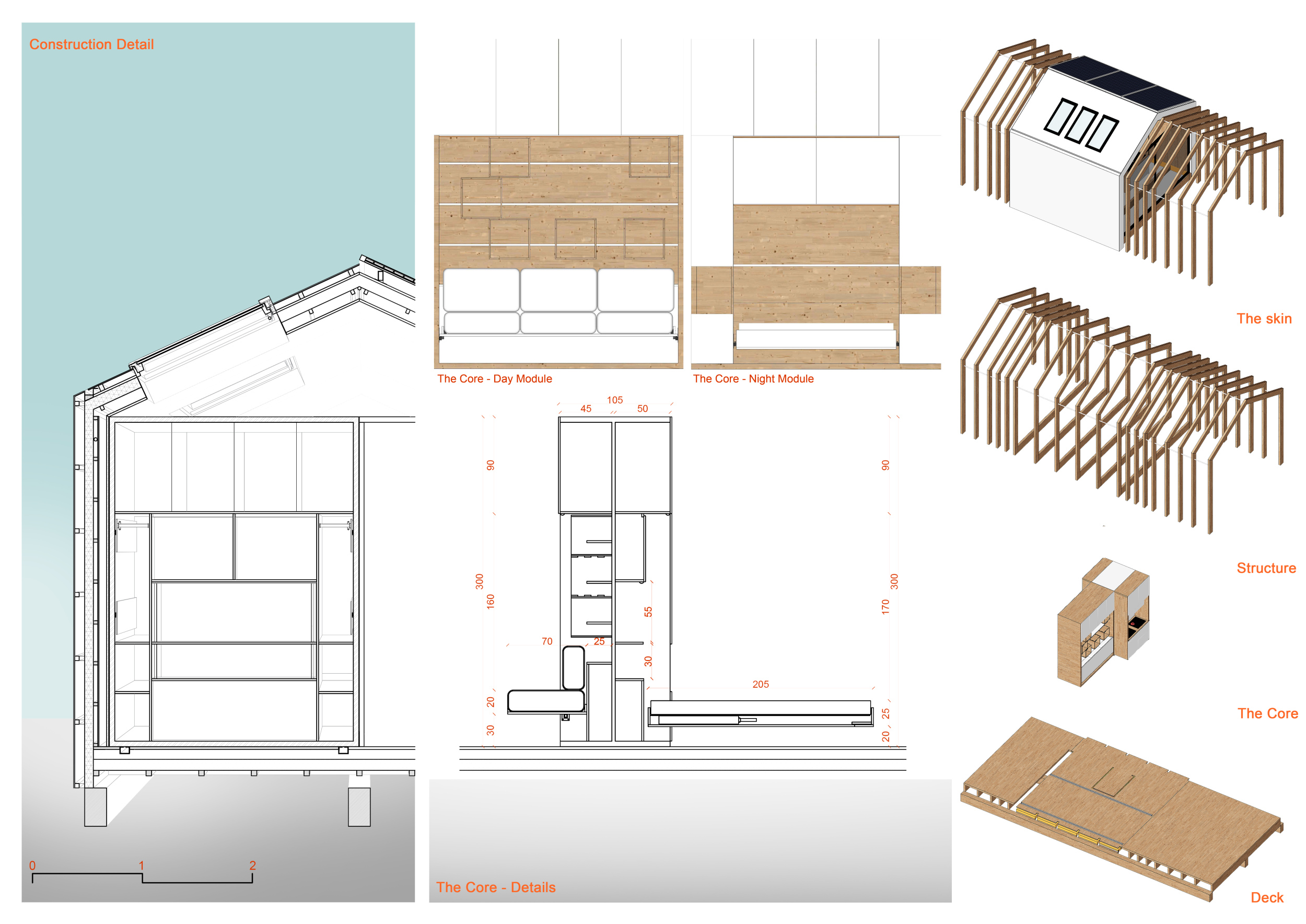 Architecture project // Core Module Integration with Space Optimization ...