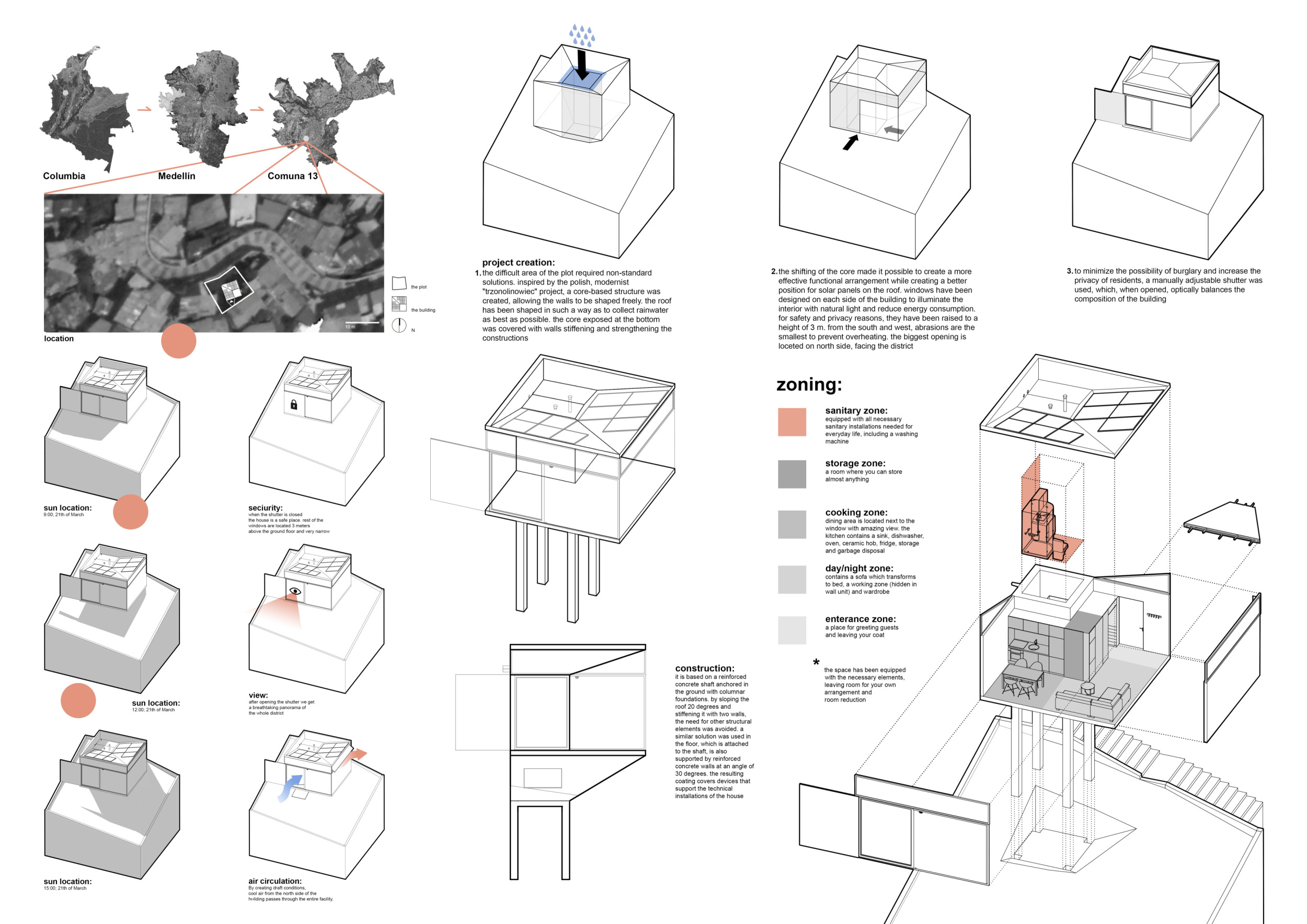 Architecture project // Elevated Windows and Core Structure in ...