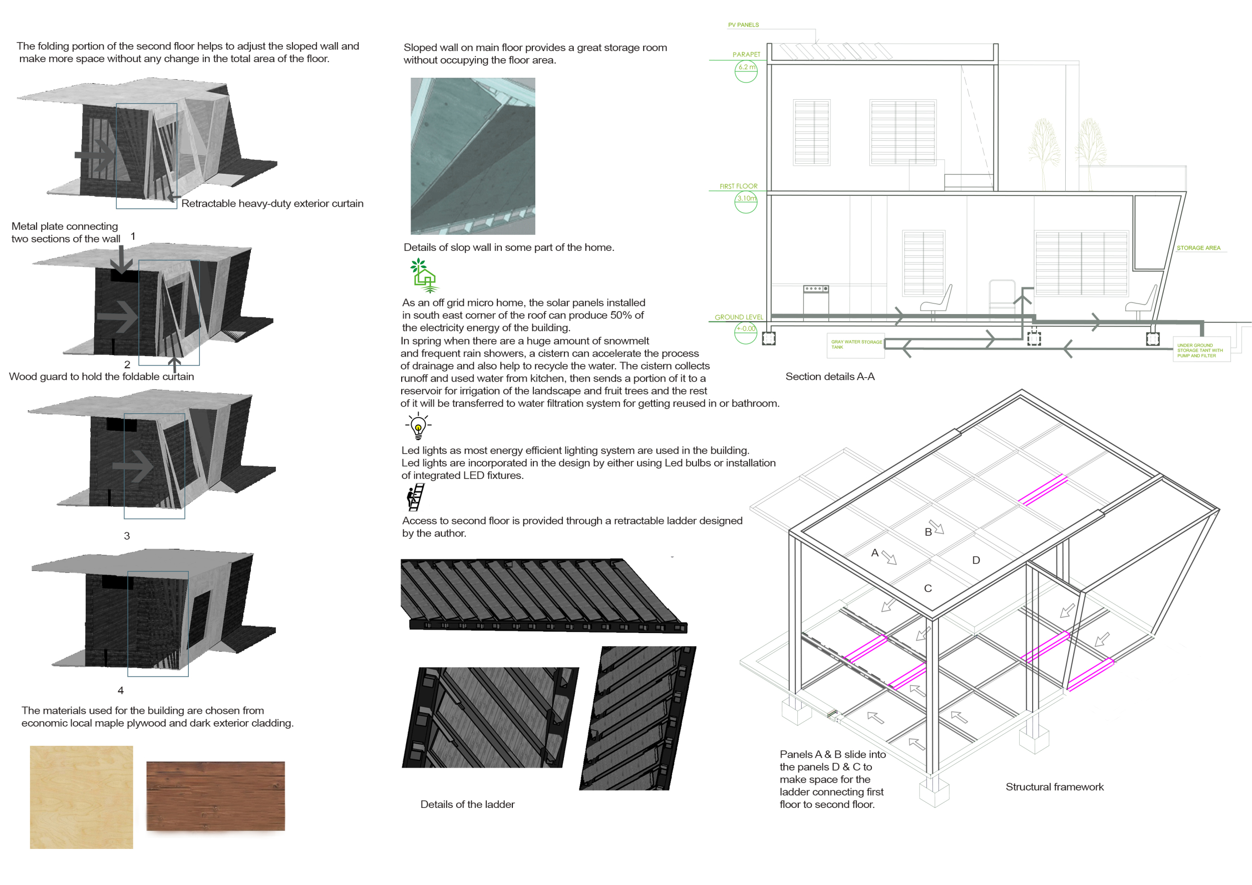 Architecture project // Sloped Wall Cabin with Local Maple and Flexible ...