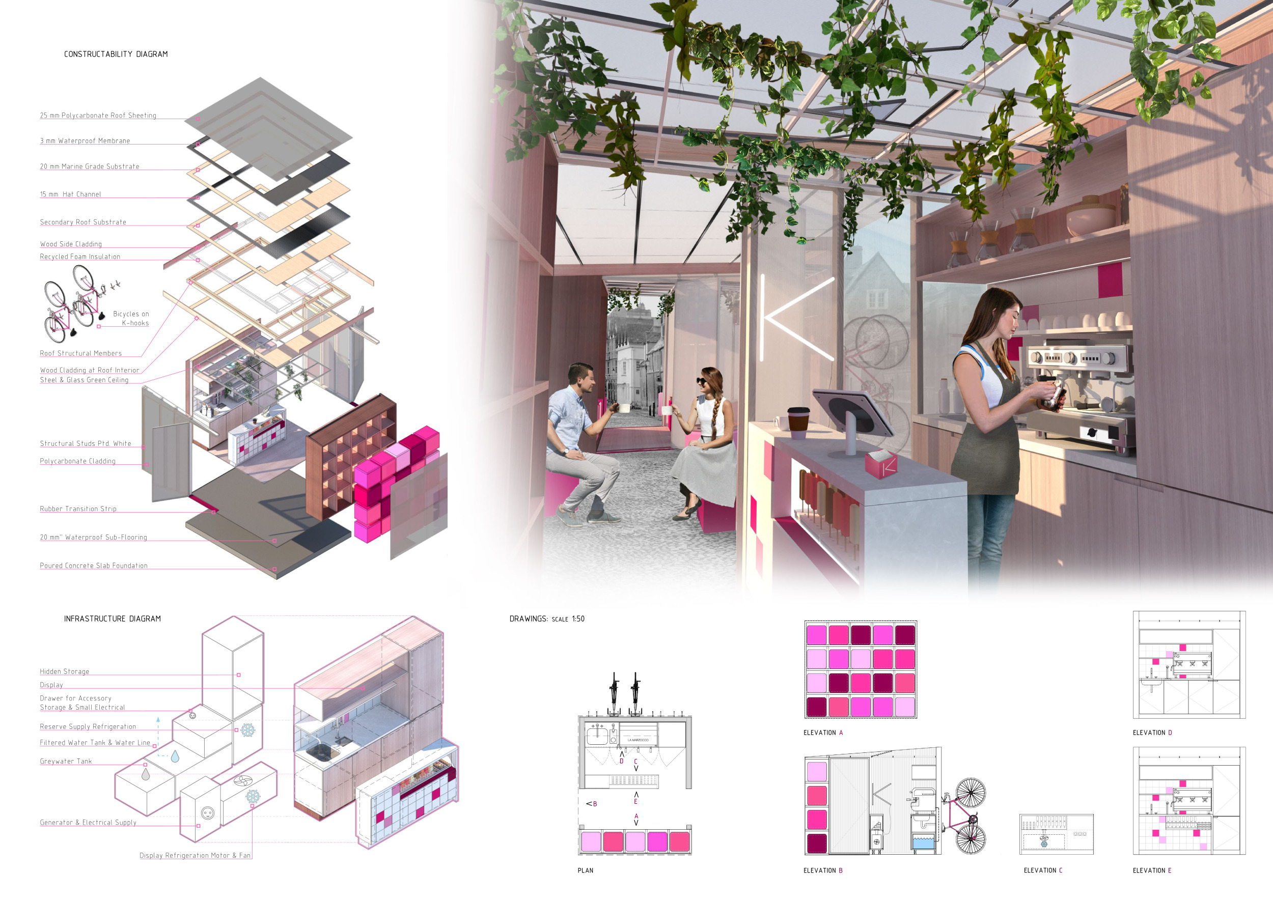 Architecture project // Modular Café Crafted from Recycled Foam ...