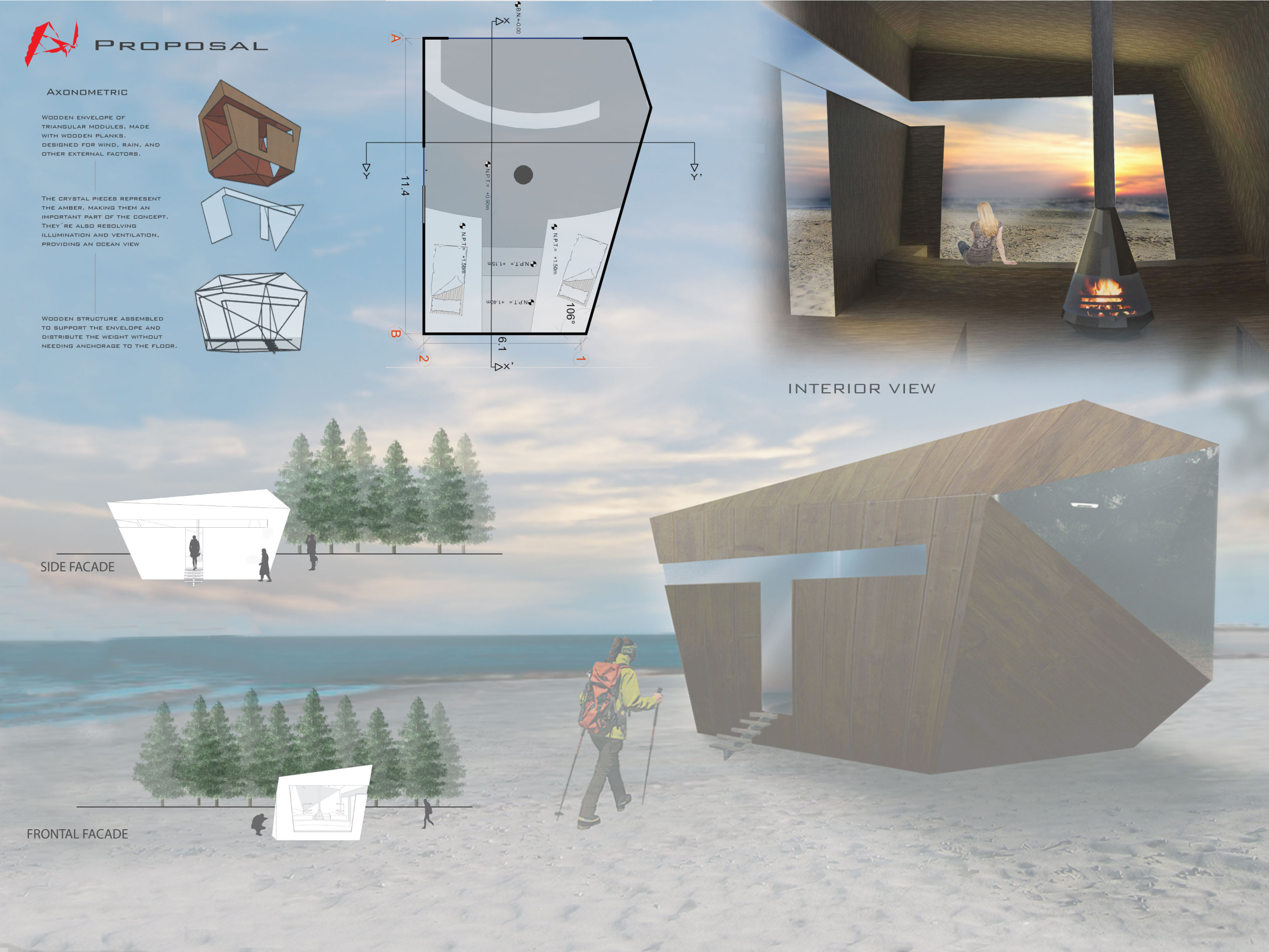 Architecture project // Triangular Cabin Featuring Charred Wooden ...