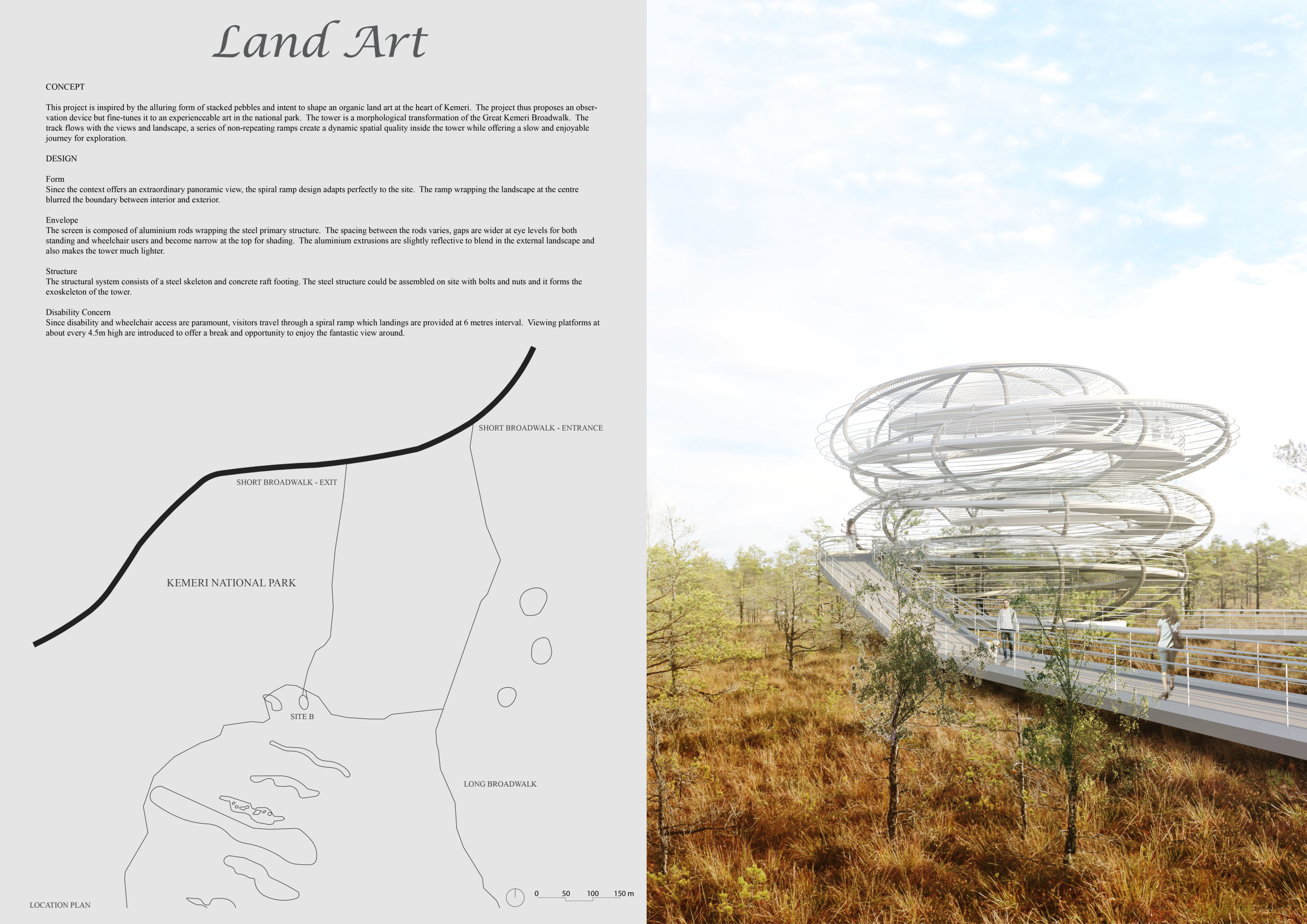 Architecture project // Steel and Aluminum Viewing Tower Embracing ...