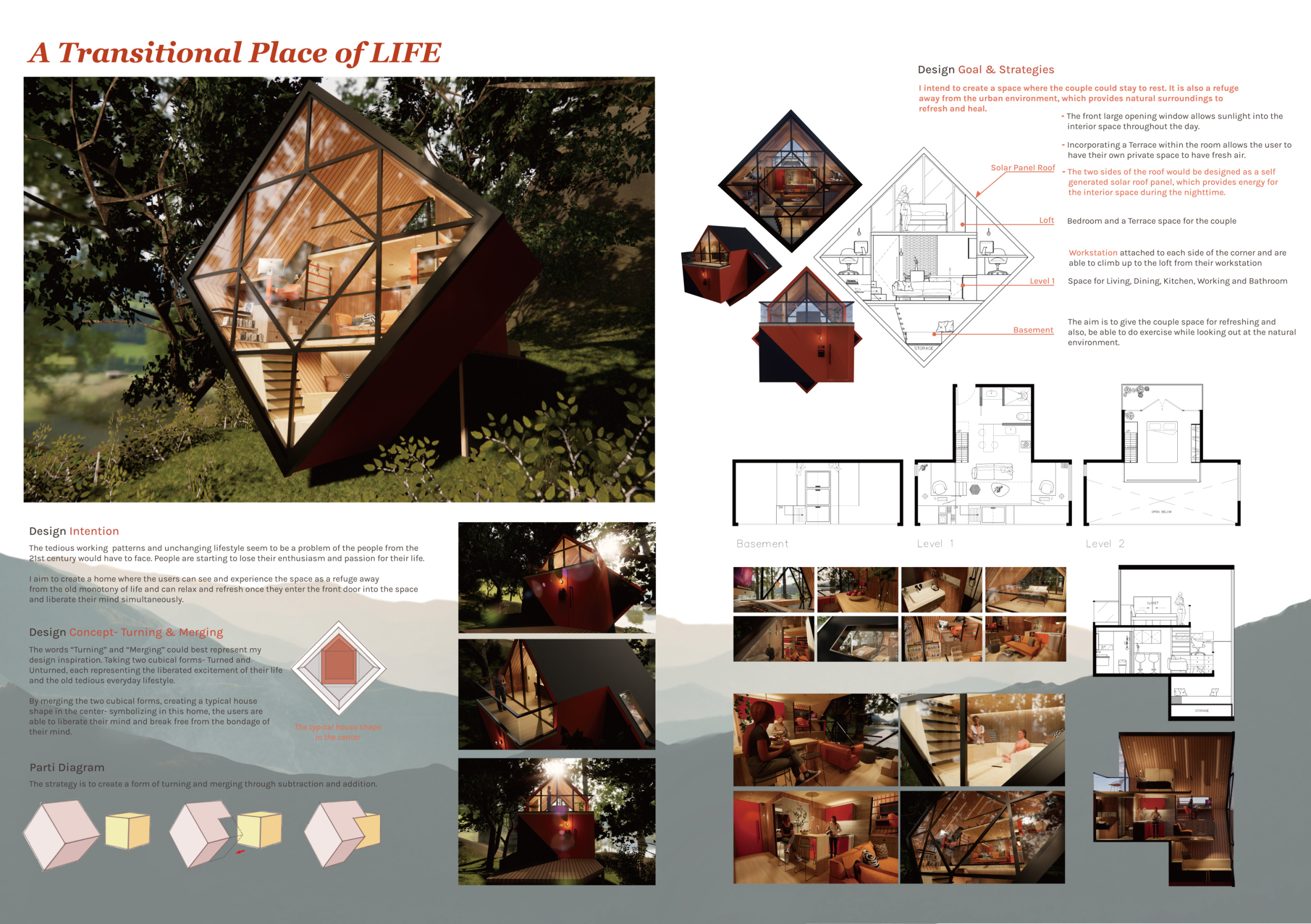 Architecture project // Solar-Powered Retreat with Cubical Forms and ...