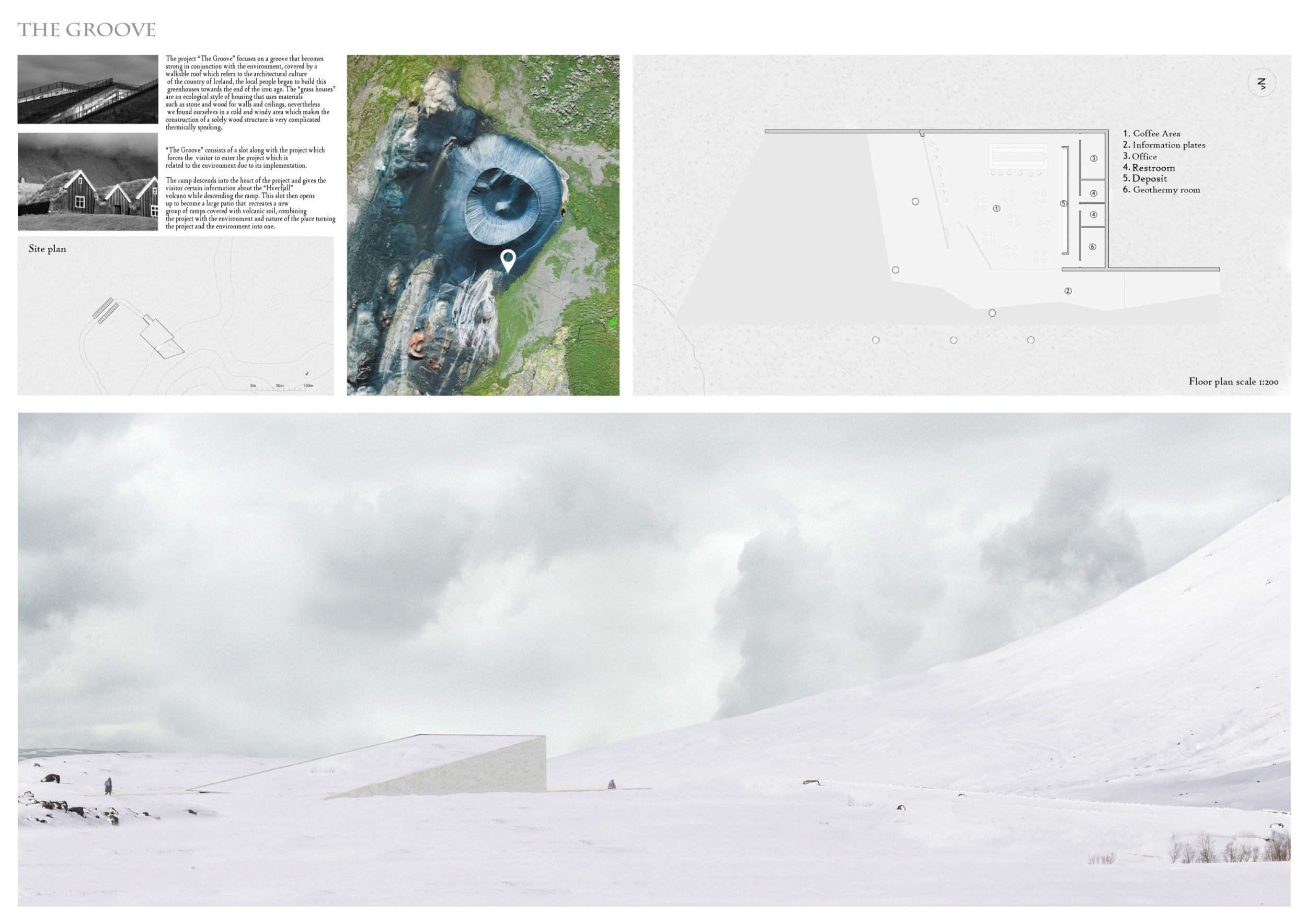 Architecture project // Volcanic Soil Integration and Stone Features in ...
