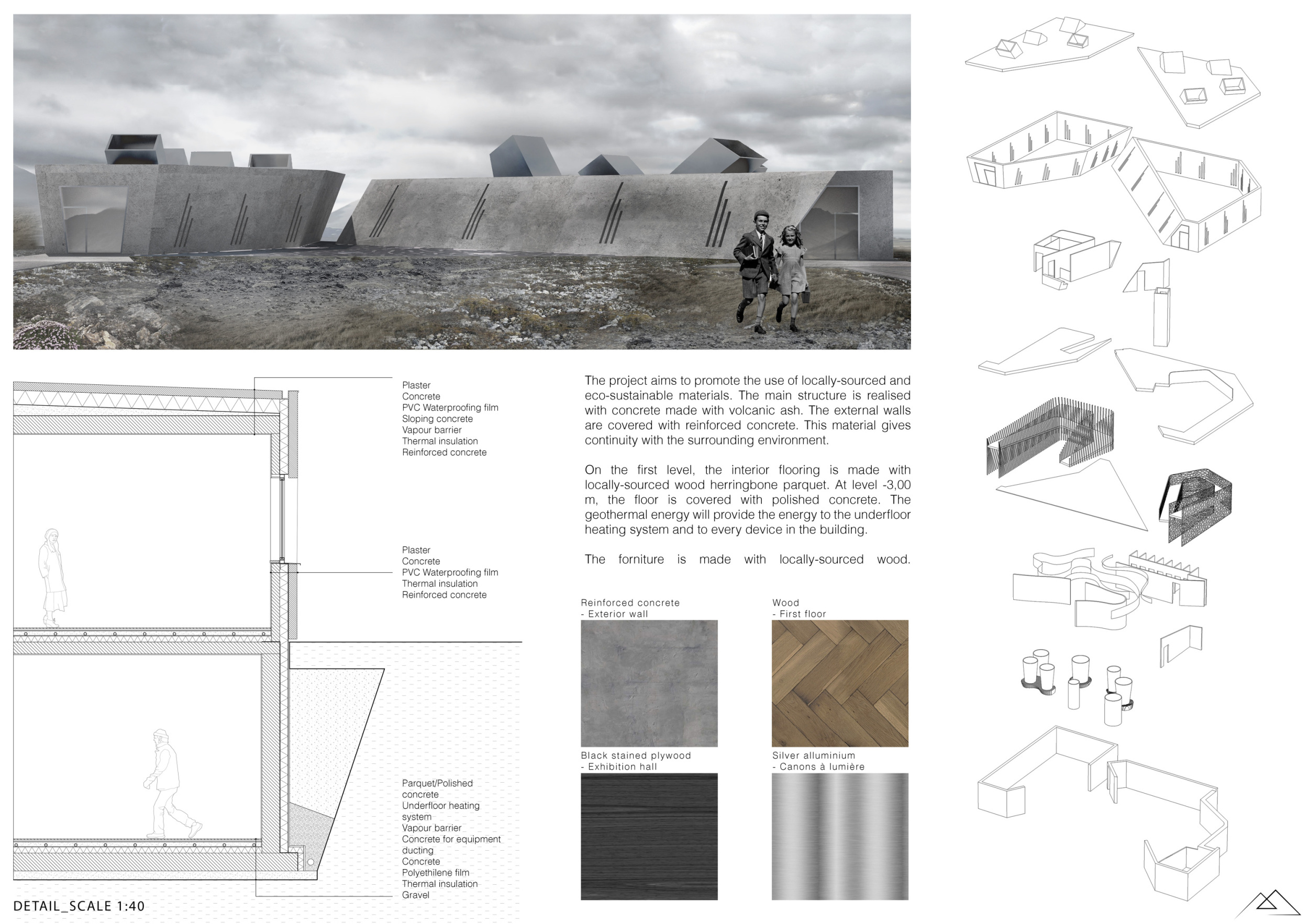 Architecture project // Volcanic Ash Structure with Organic Forms and ...