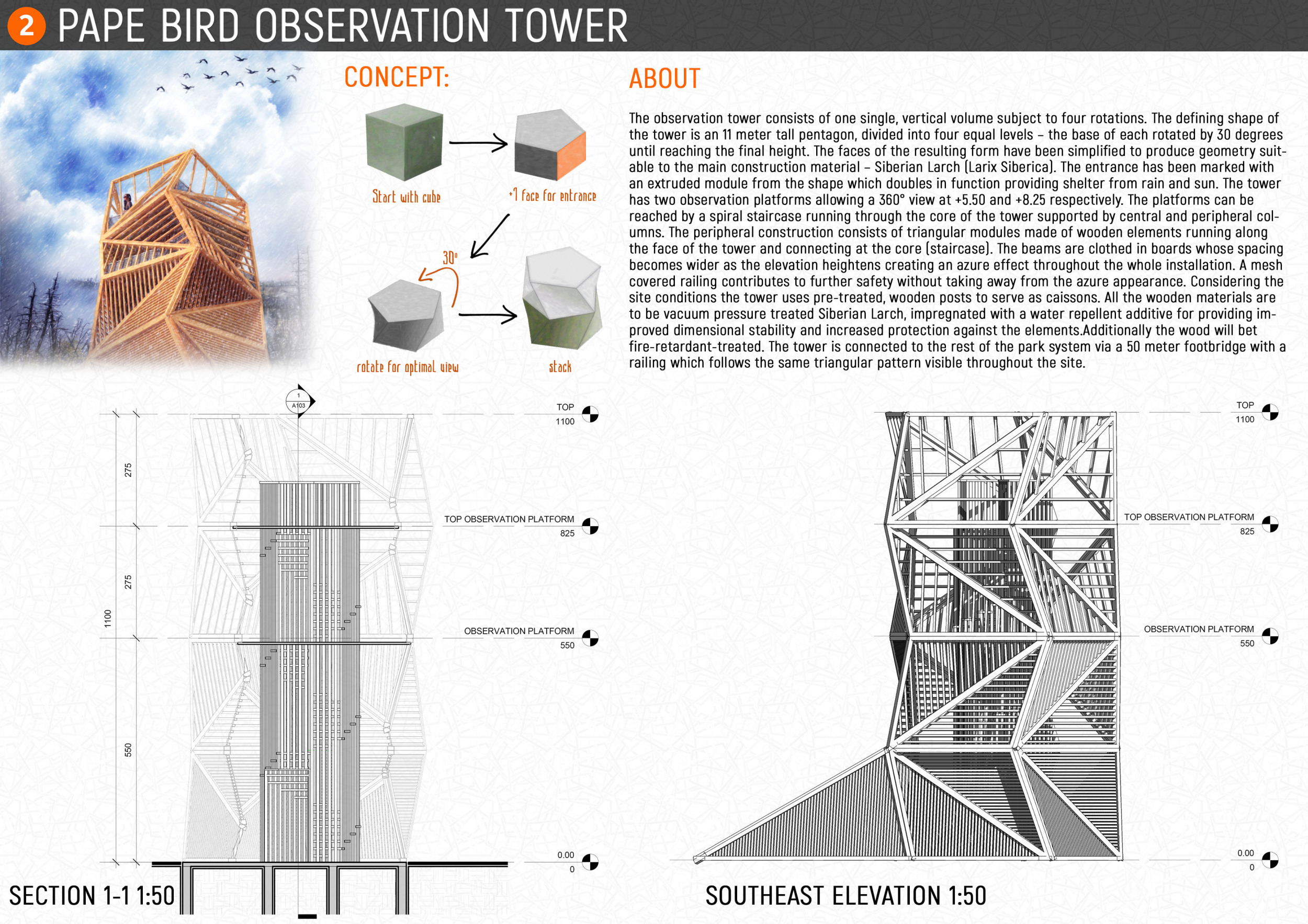 Architecture project // Pentagonal Observation Structure Crafted from ...