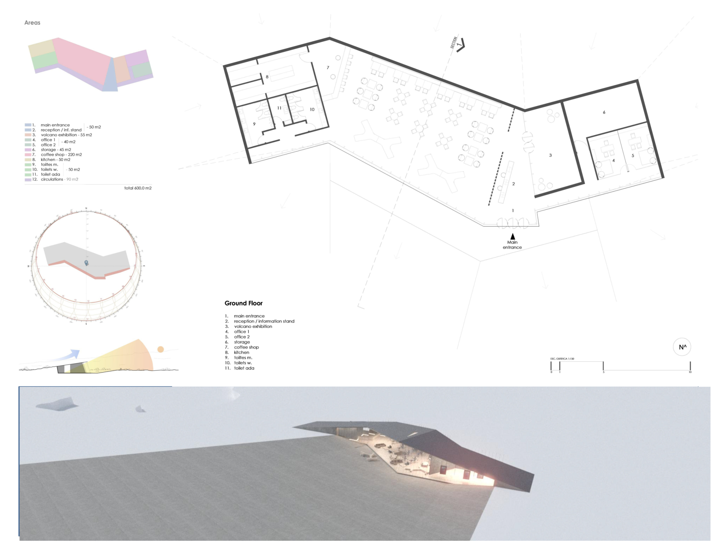 Architecture project // Geothermal Insights Through Tempered Glass and ...