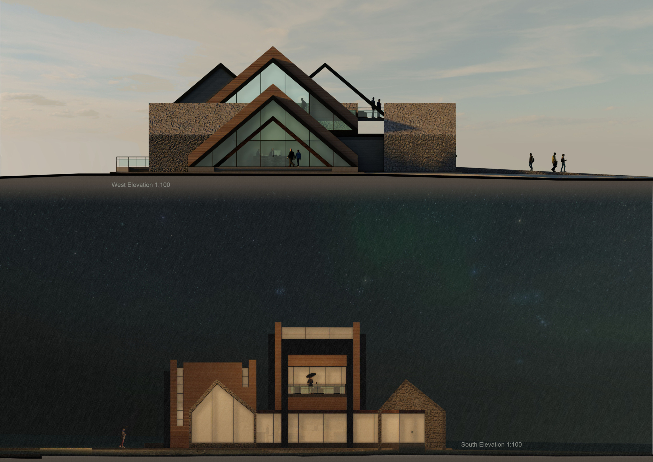 Architecture project // Turf Overlay and Stone Mass in a Community ...