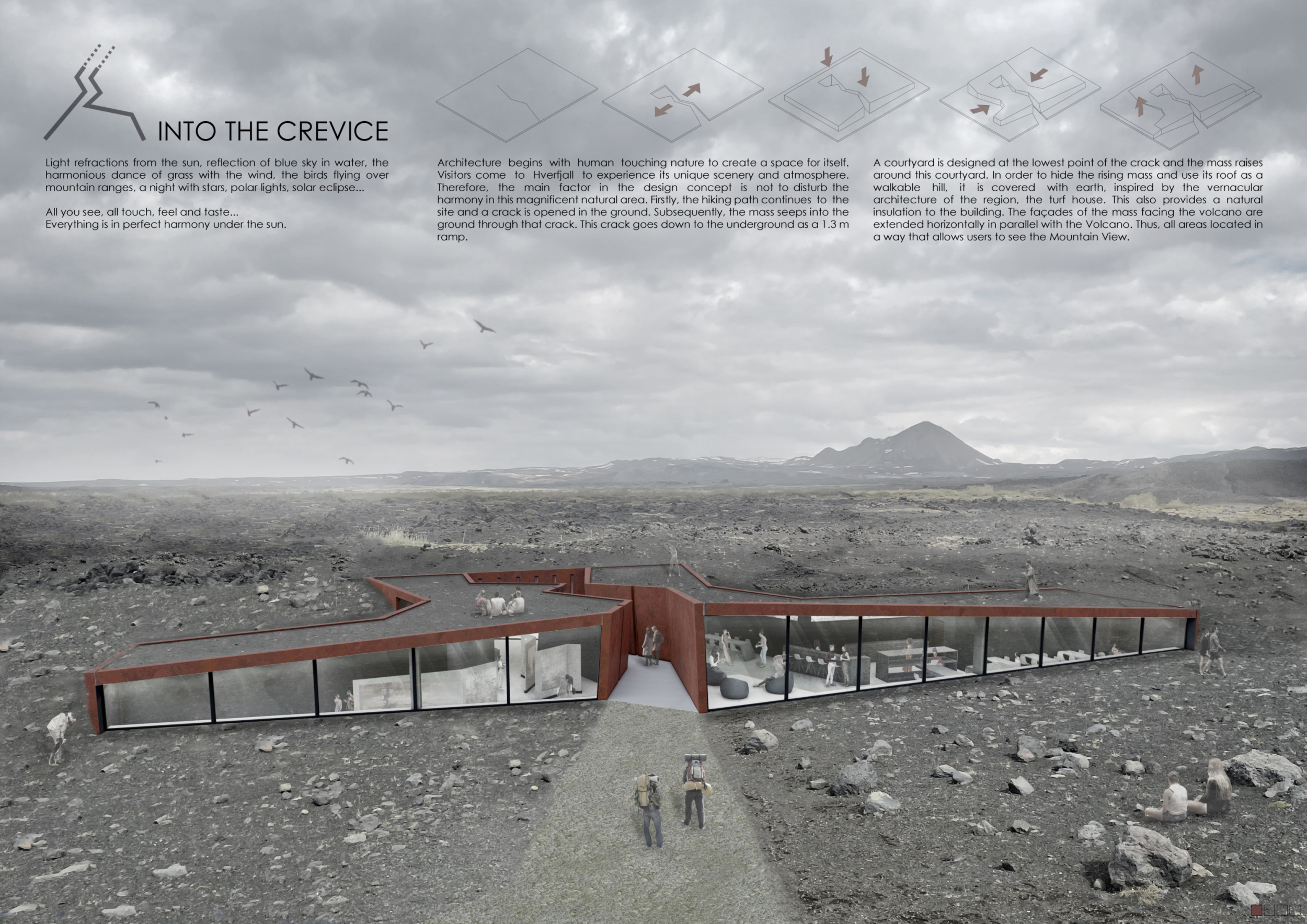 Architecture project // Weathering Steel Walls and Tuff Roofs Embrace ...