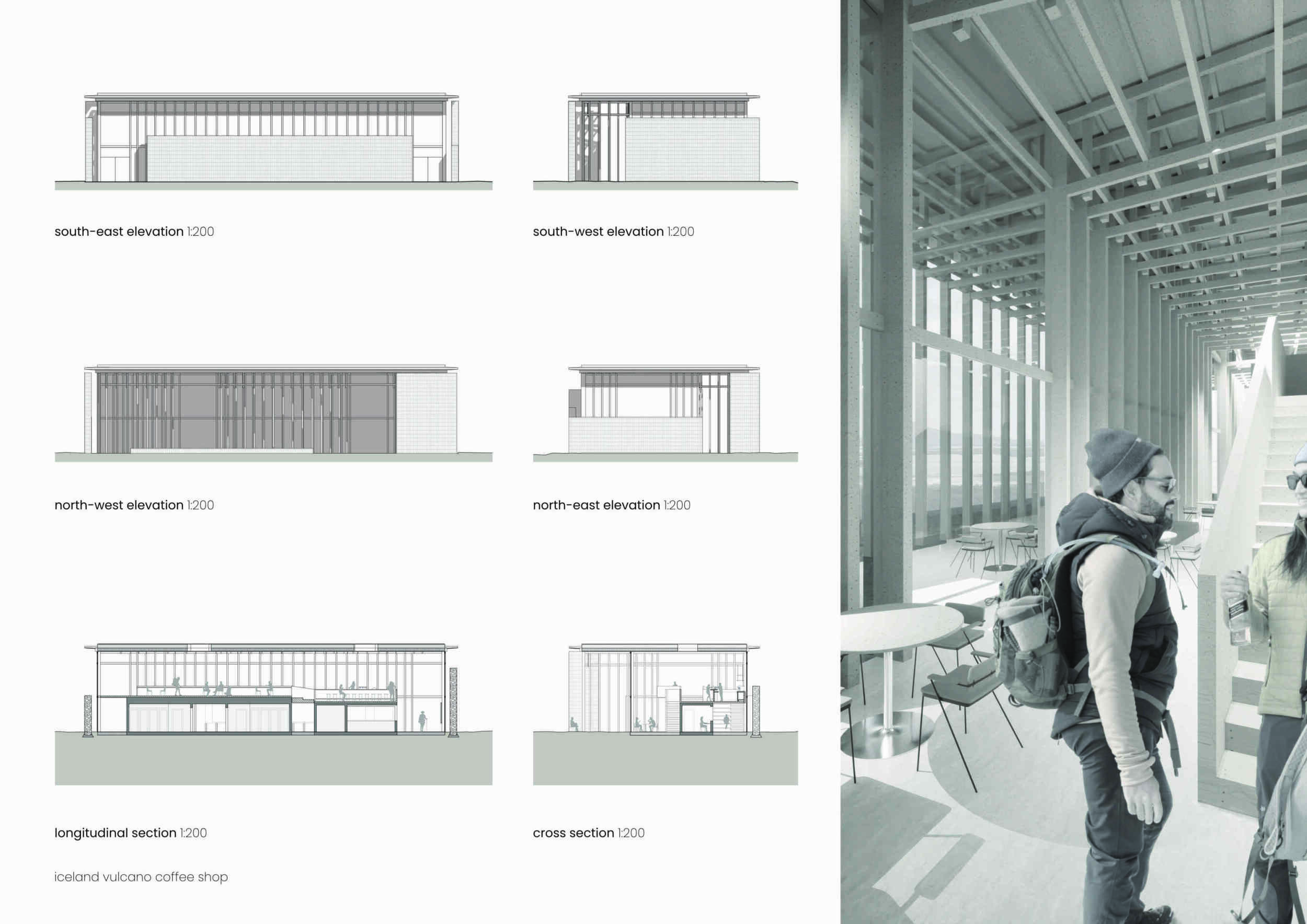 Architecture project // Gabion Walls Frame Natural Views in a ...