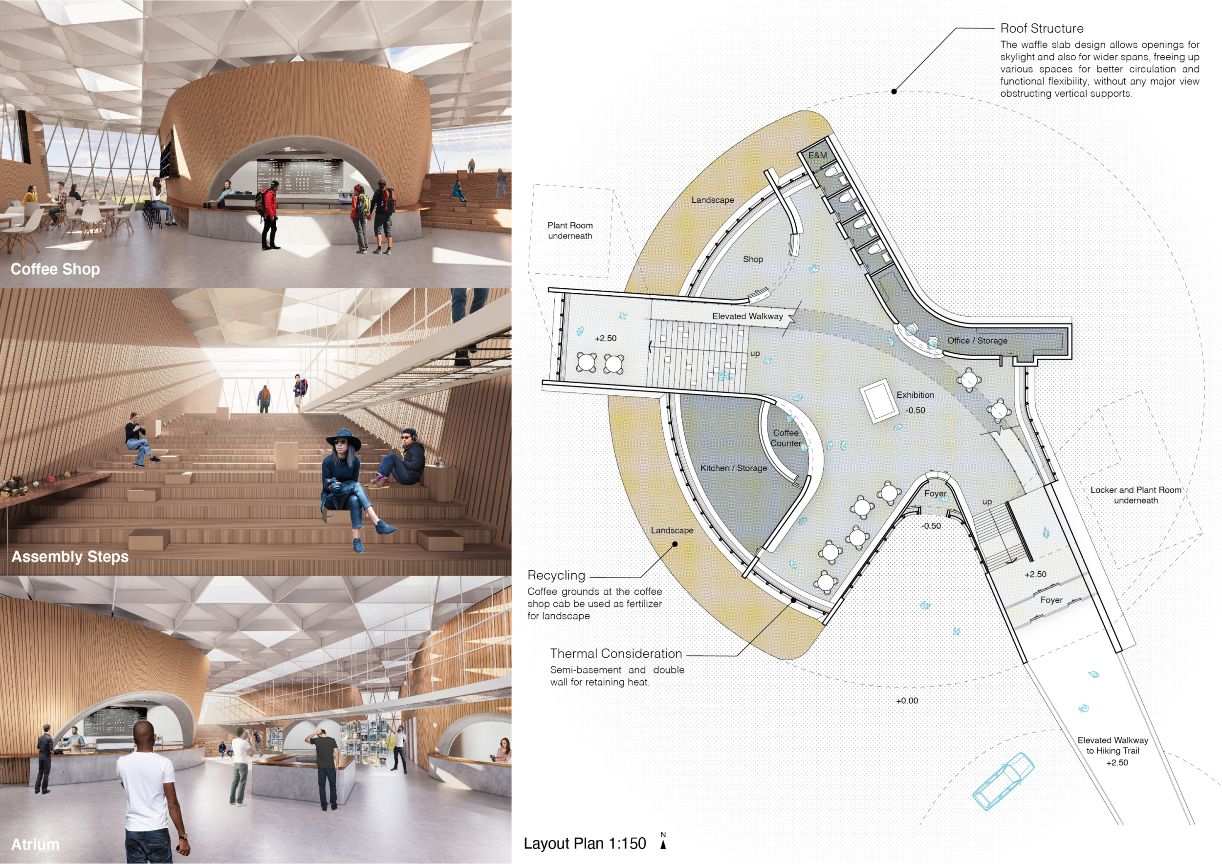 Architecture project // Elevated Walkway Connecting Double-Wall ...
