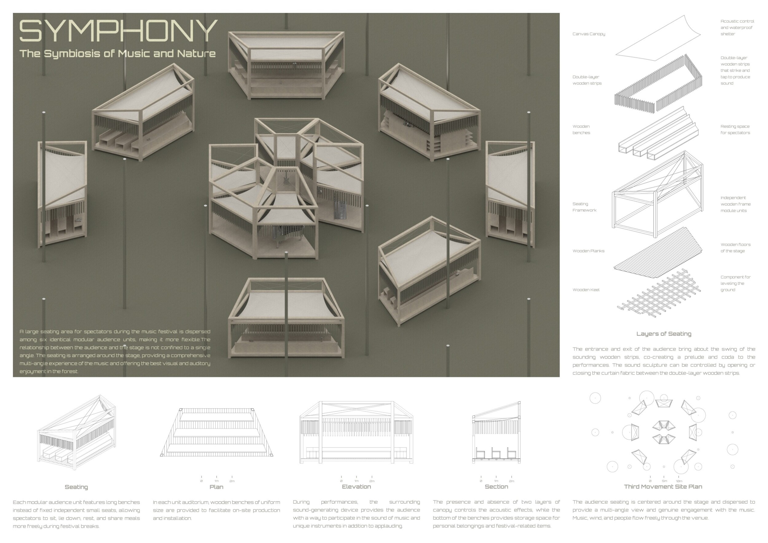 Architecture project // Charred Wood and Modular Stages Creating ...