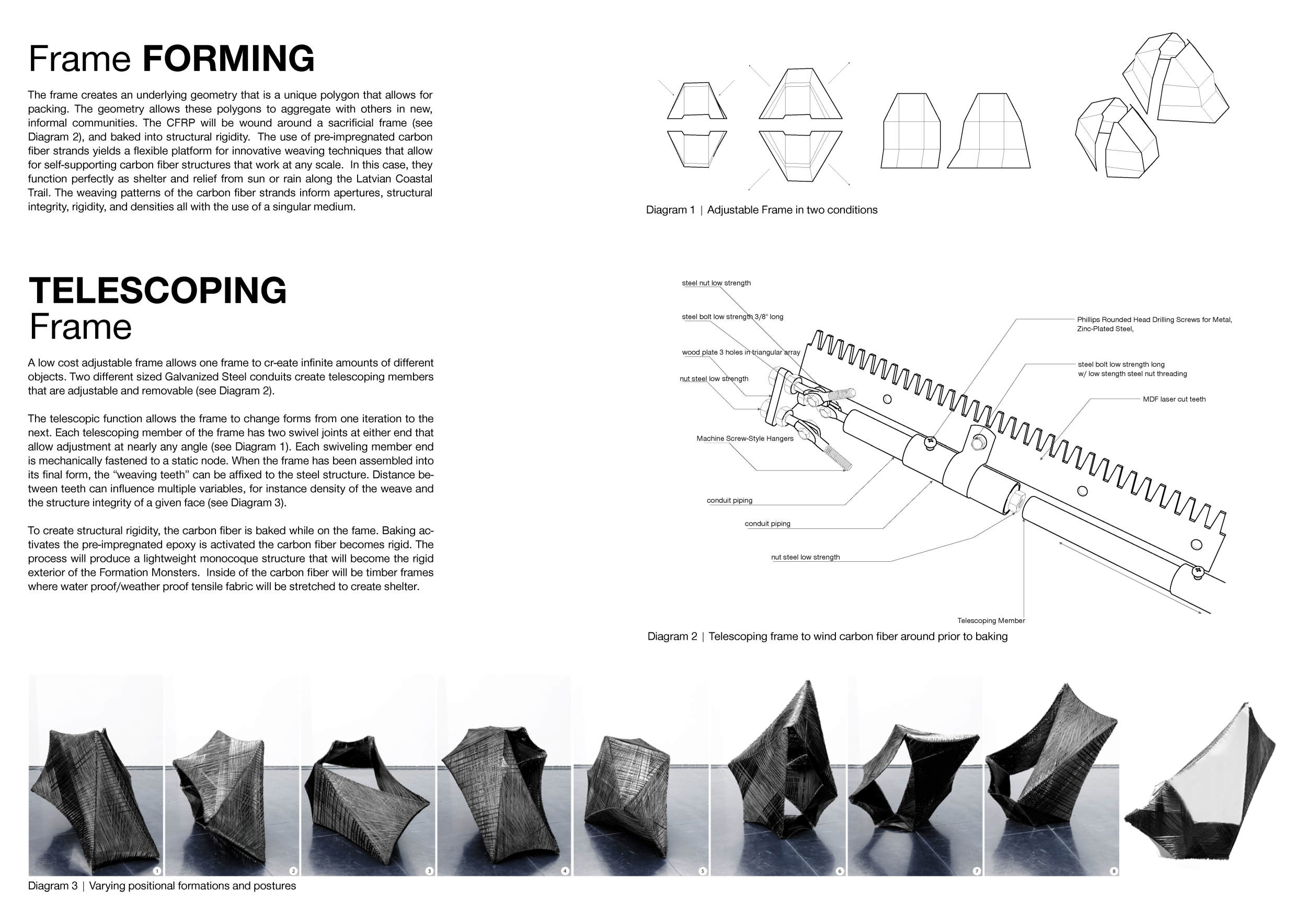 Architecture project // Telescopic Framework with Carbon Fiber and ...