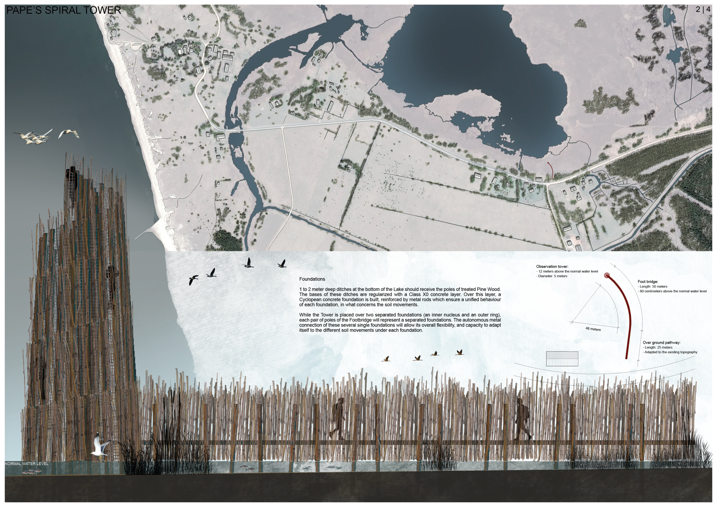 Architecture project // Spiral Observation Tower Constructed from ...