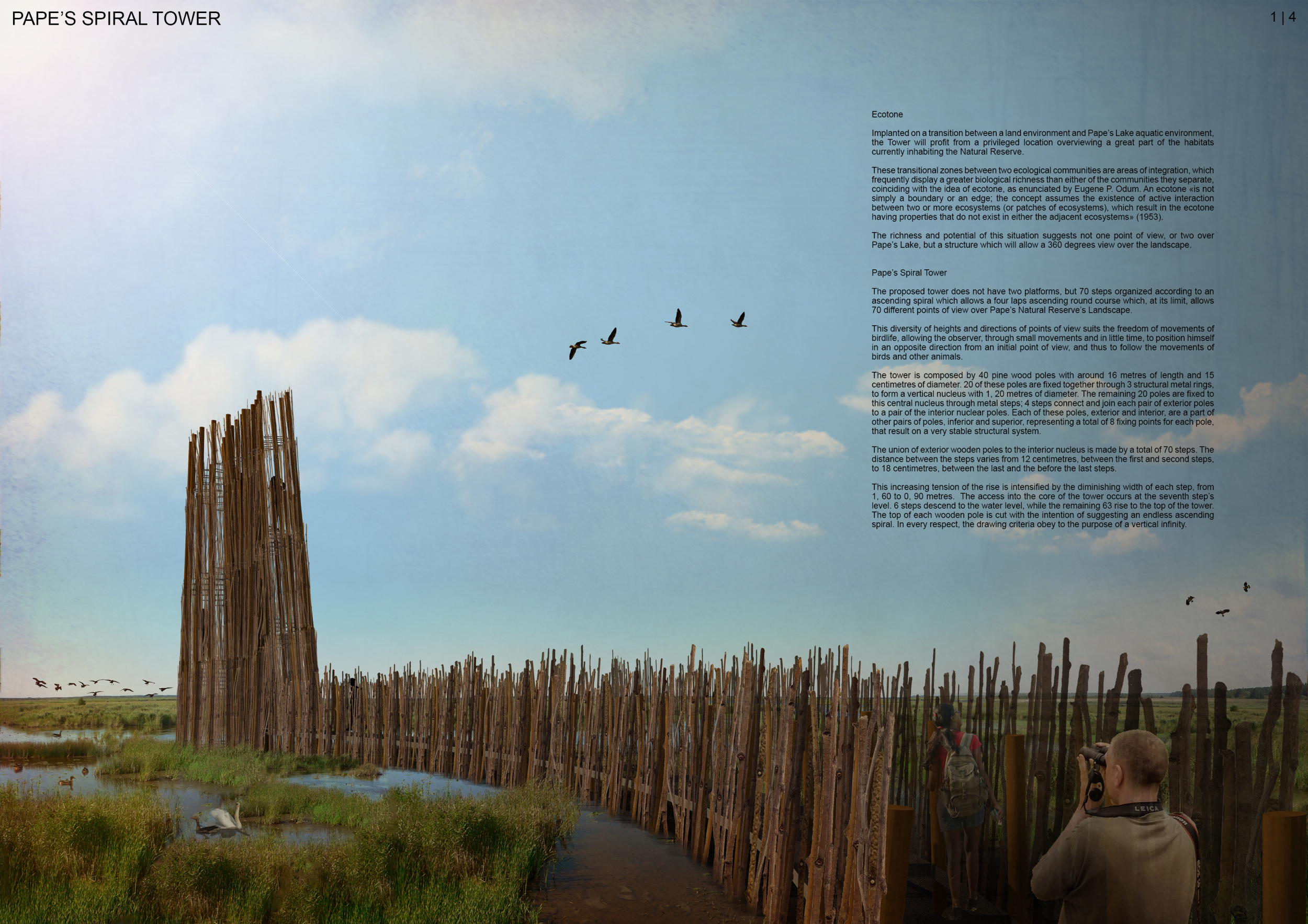 Architecture project // Spiral Observation Tower Constructed from ...