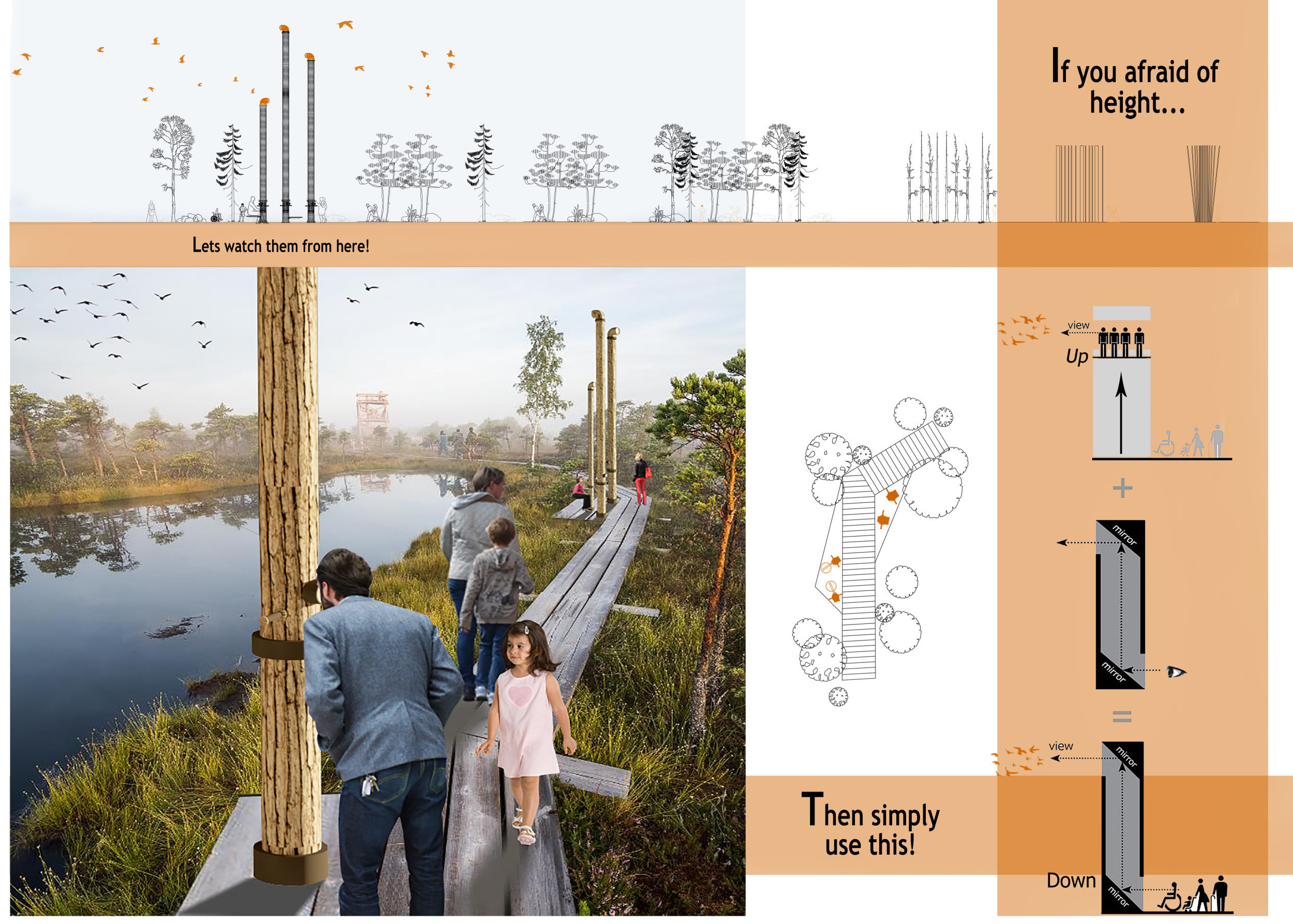 Architecture project // Wooden Observation Tower Featuring Mirrored ...