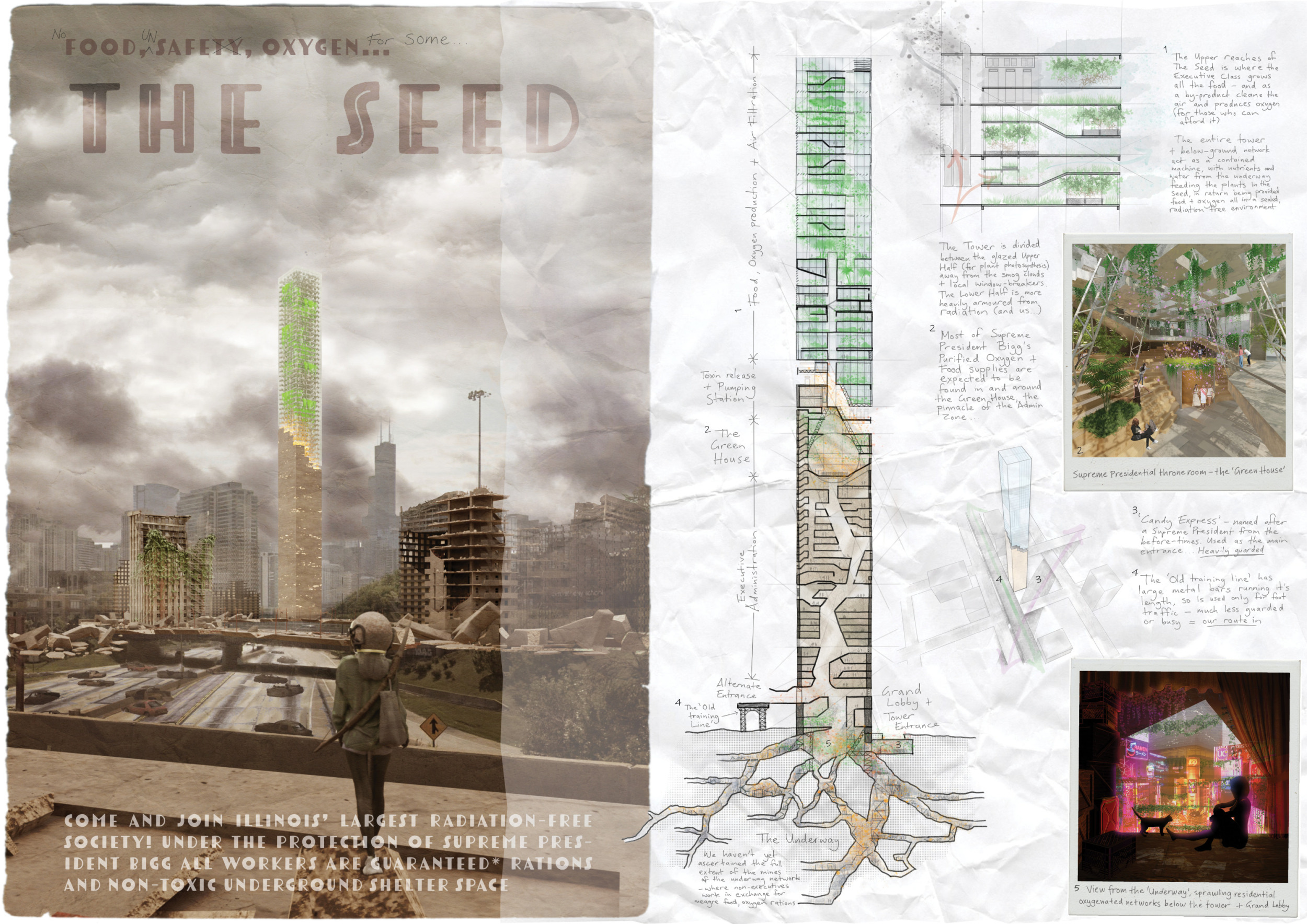 Architecture project // Glazed Green Spaces Enhancing Urban Food Production