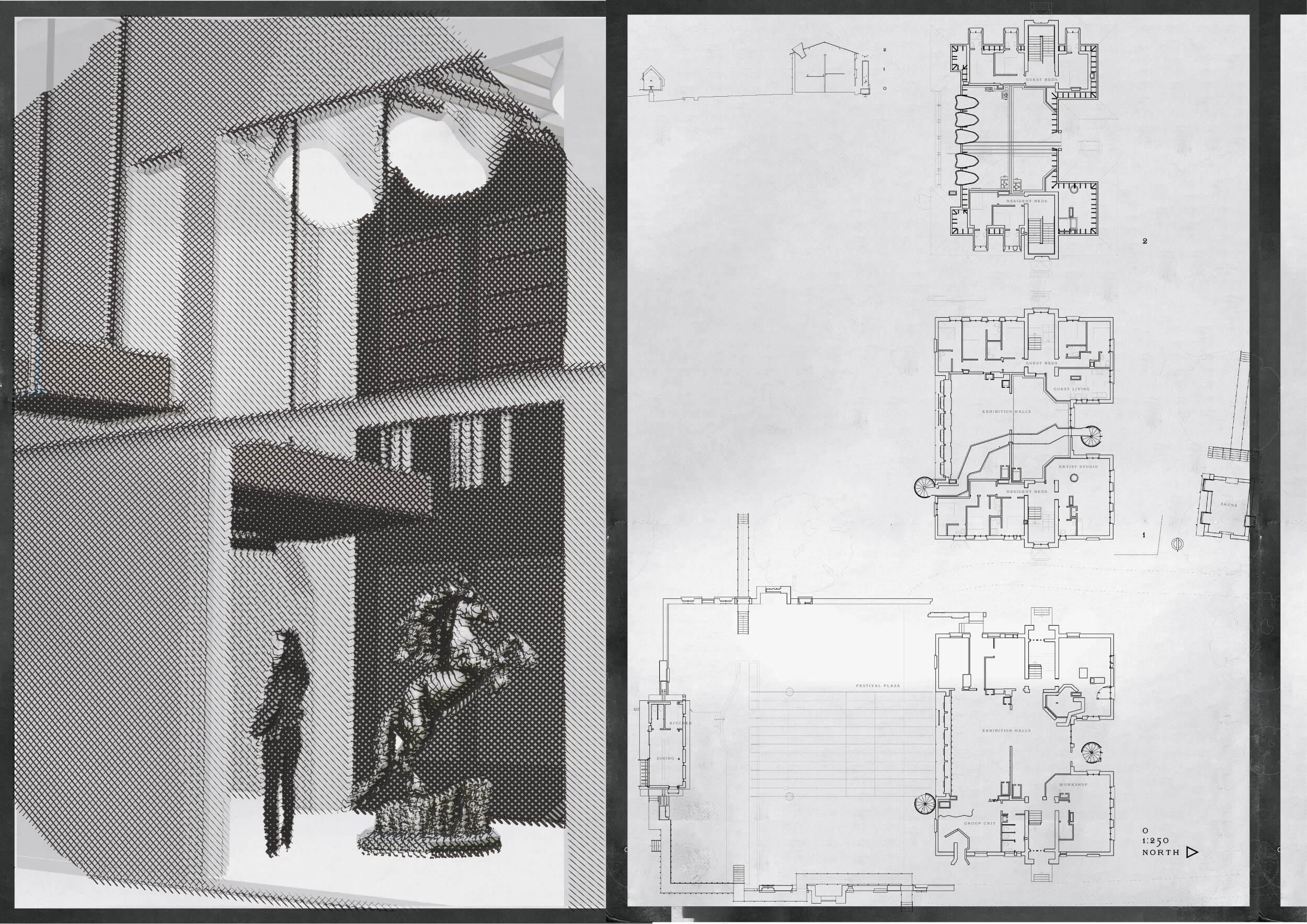 Architecture project // Reed Thatched Community Space with Concrete ...