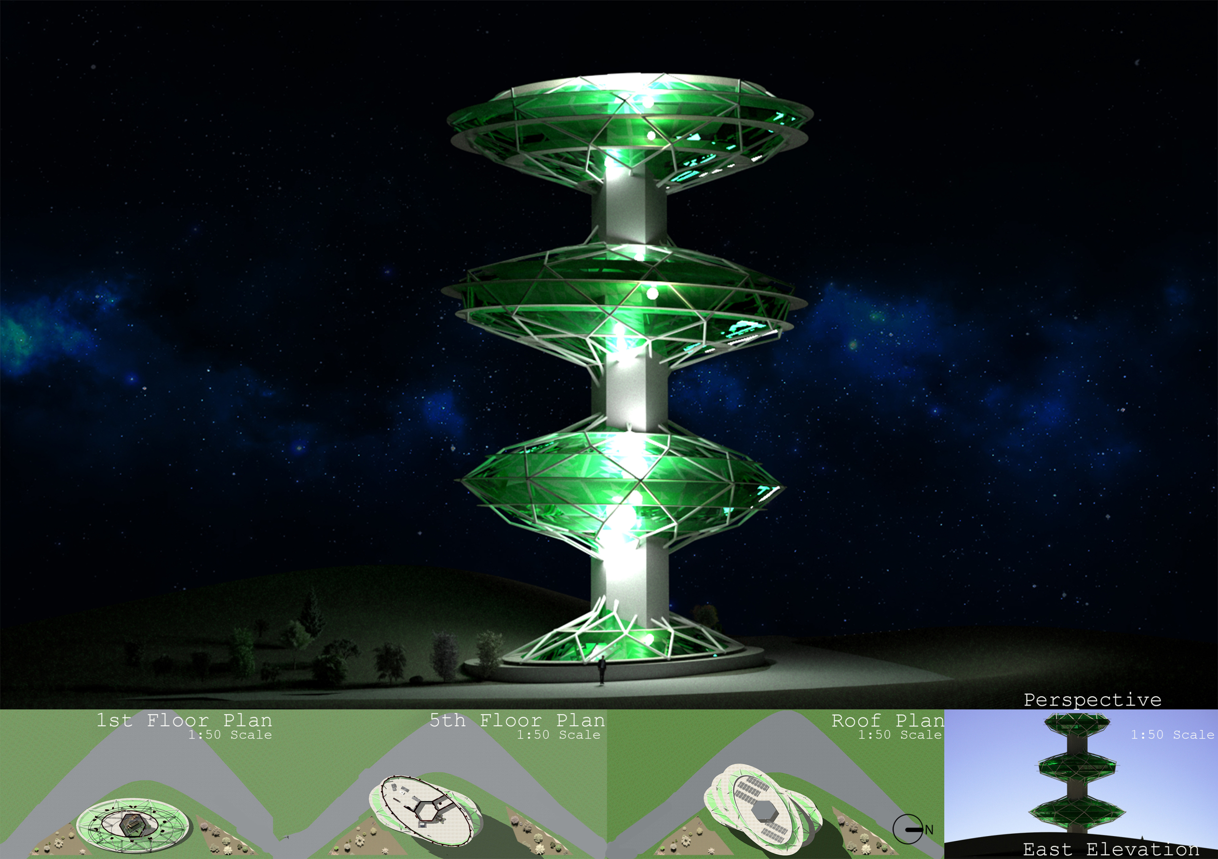 Architecture project // Suspended Concrete Pods with Photovoltaic ...