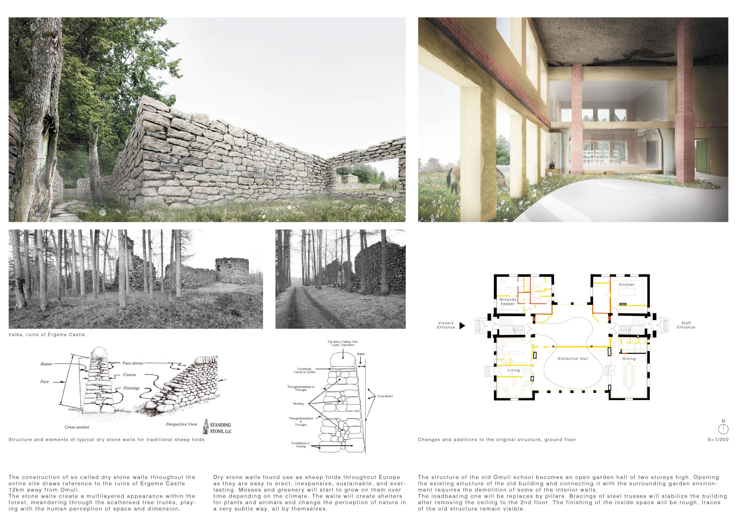 Architecture project // Embracing Nature Through Dry Stone Walls and ...