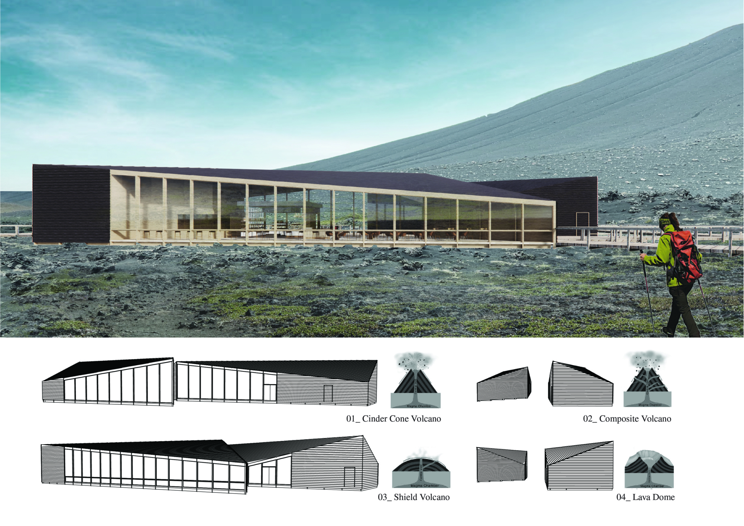 Architecture project // Engaging Observation Deck at Volcanic Landscape ...