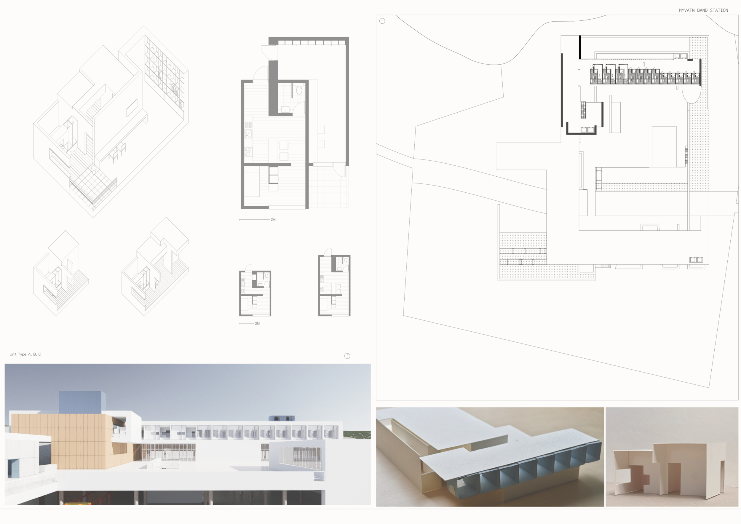 Architecture project // Three-Dimensional Community Space Integrating Recycled Materials and ...