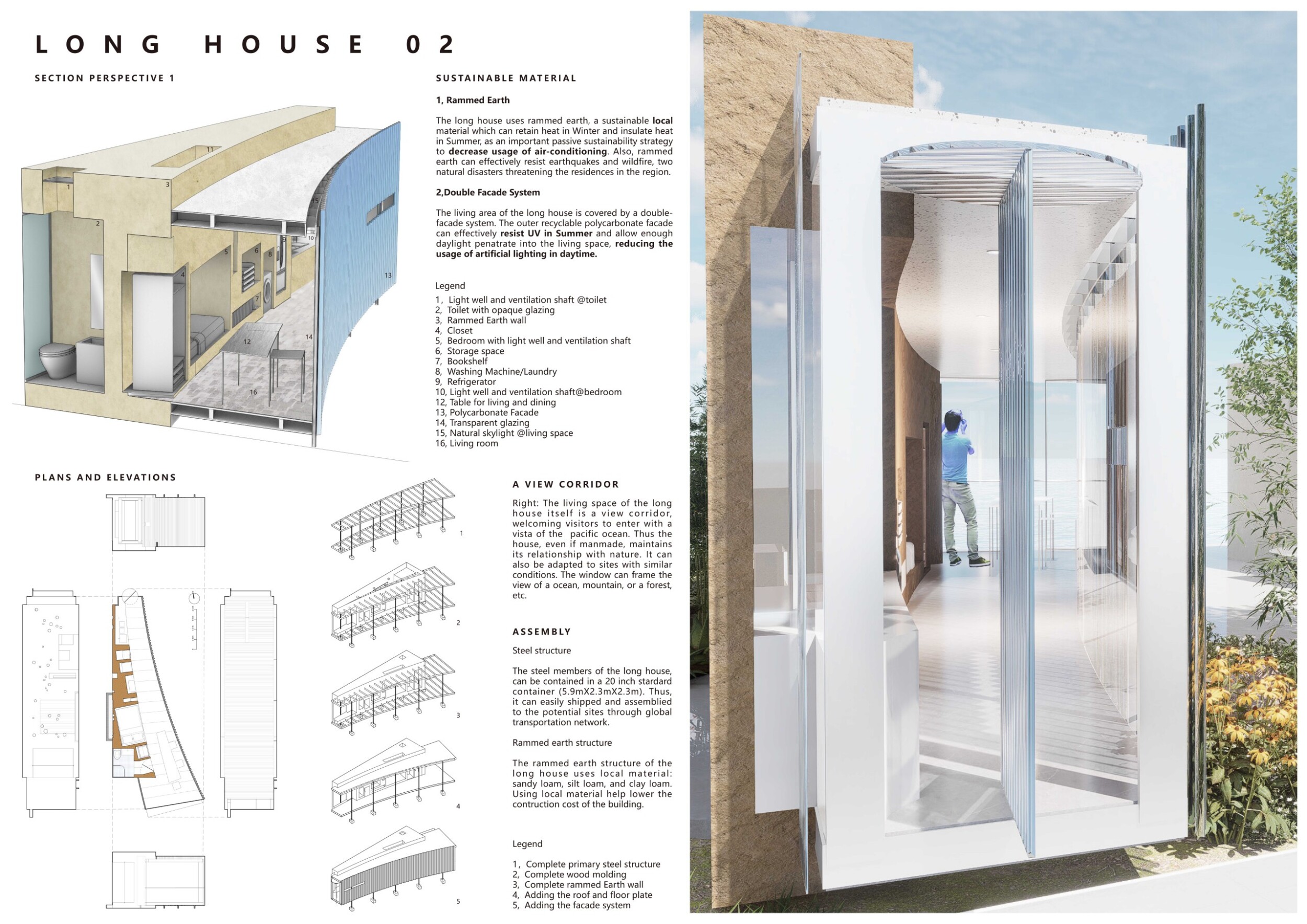 Architecture project // Rammed Earth and Polycarbonate Integration in a ...