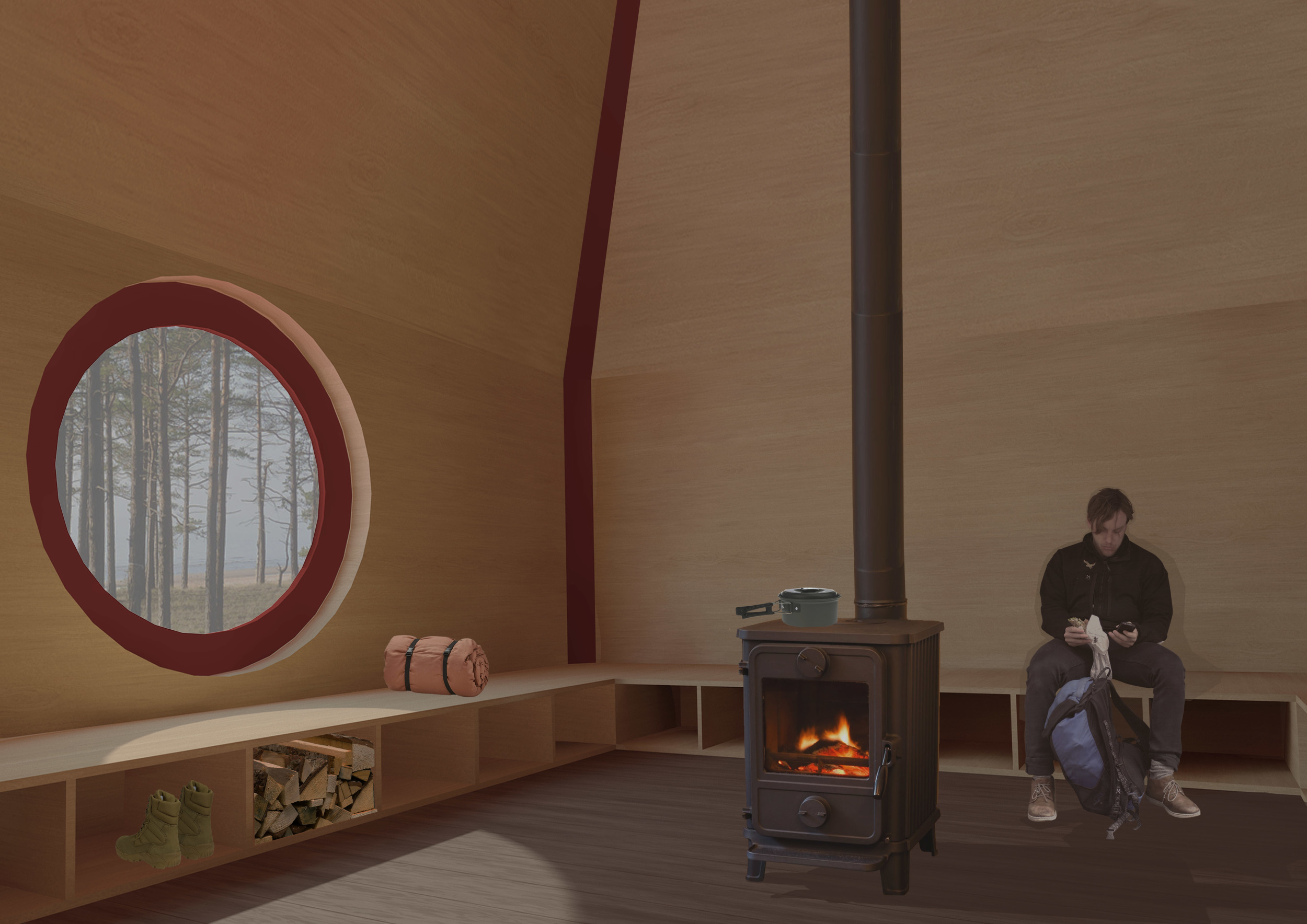 Architecture project // Sustainable Cabin with Timber Cladding and ...