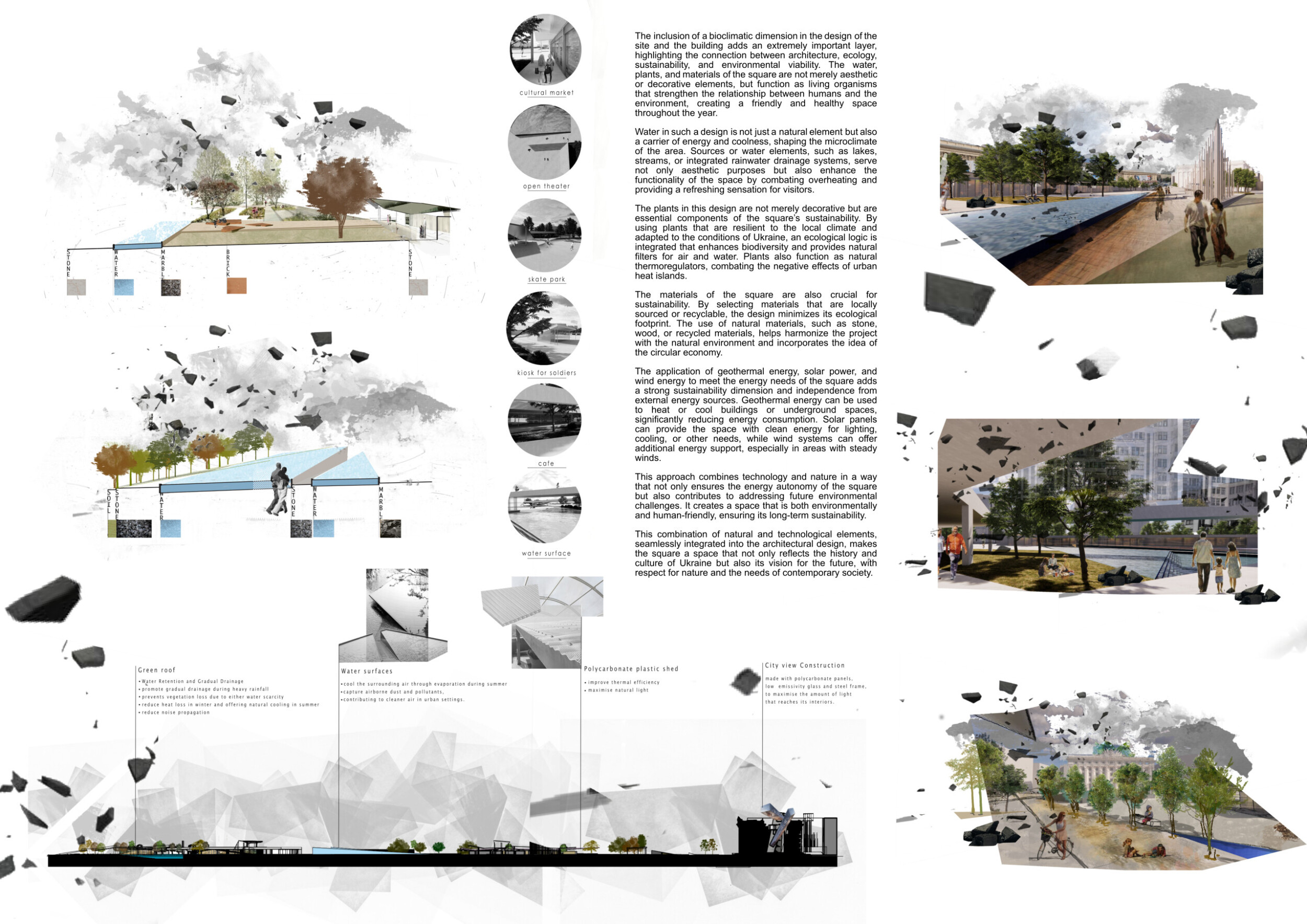 Architecture project // Fragmented Facade with Bioclimatic Panels and ...