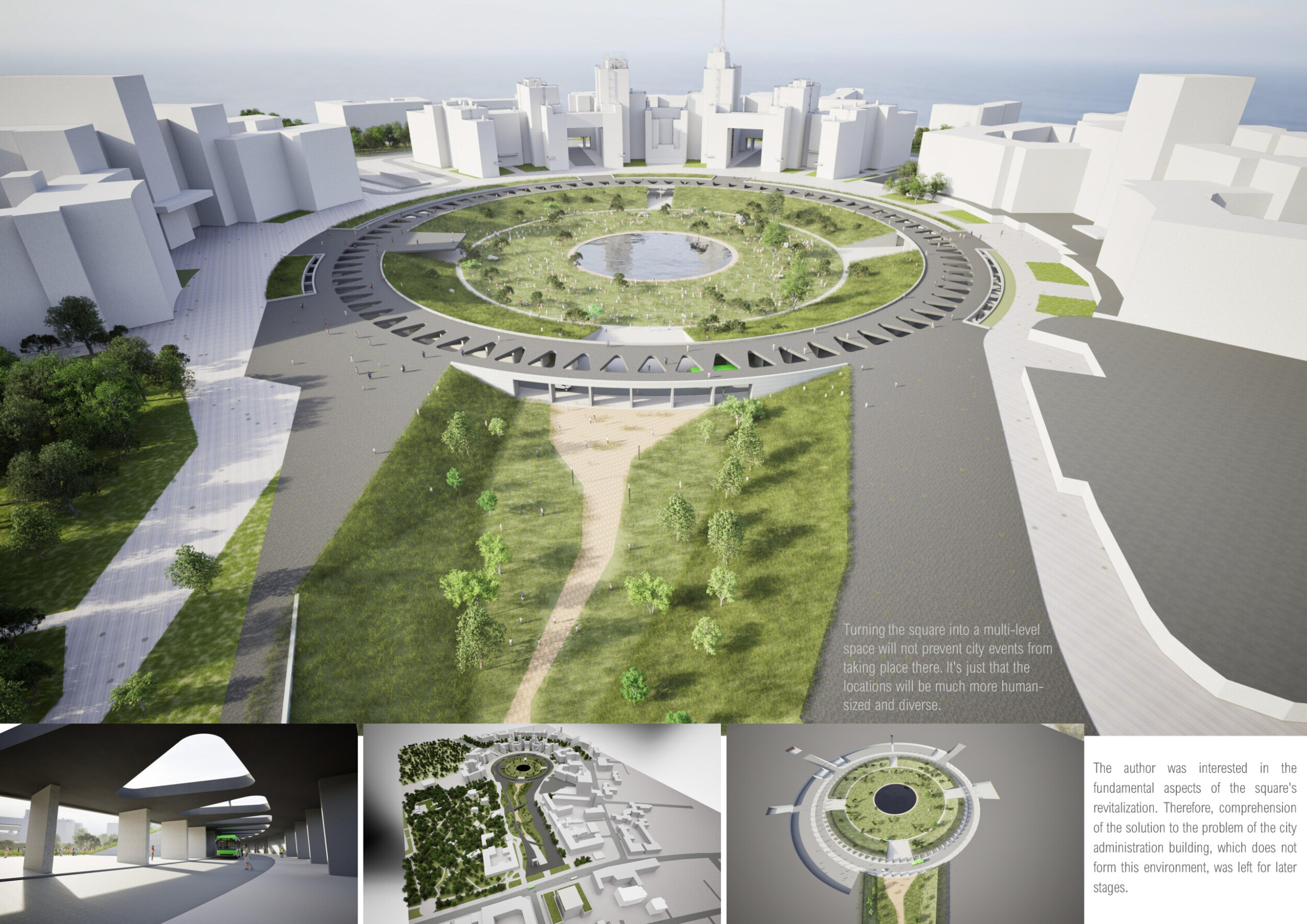 Architecture project // Circular Plaza Featuring Native Landscaping and ...