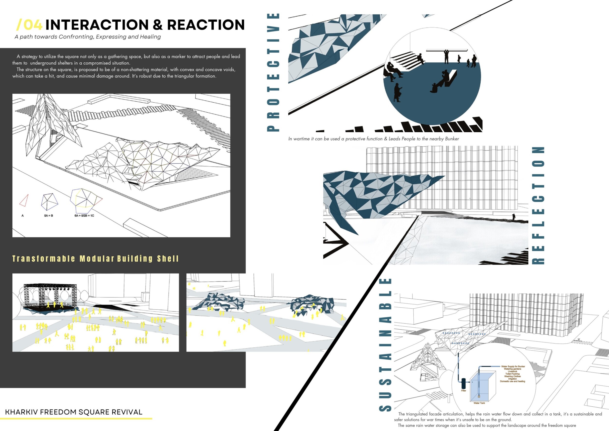Architecture project // Reflective Water Features and Angular Forms ...