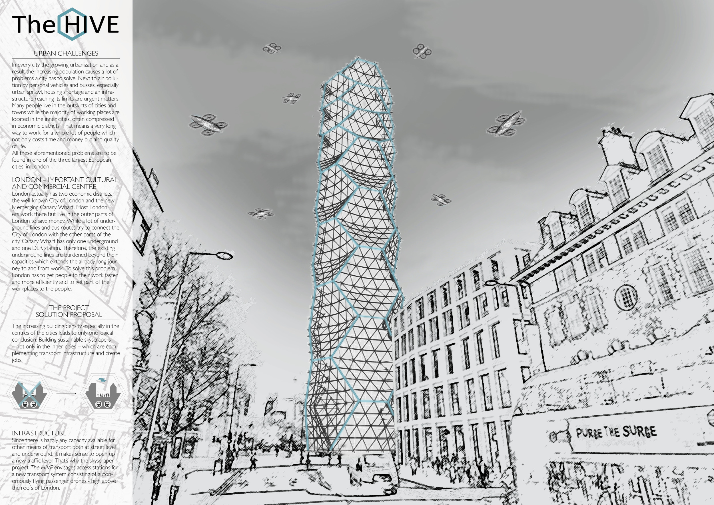Architecture project // Reinforced Concrete Core with Steel Exoskeleton ...