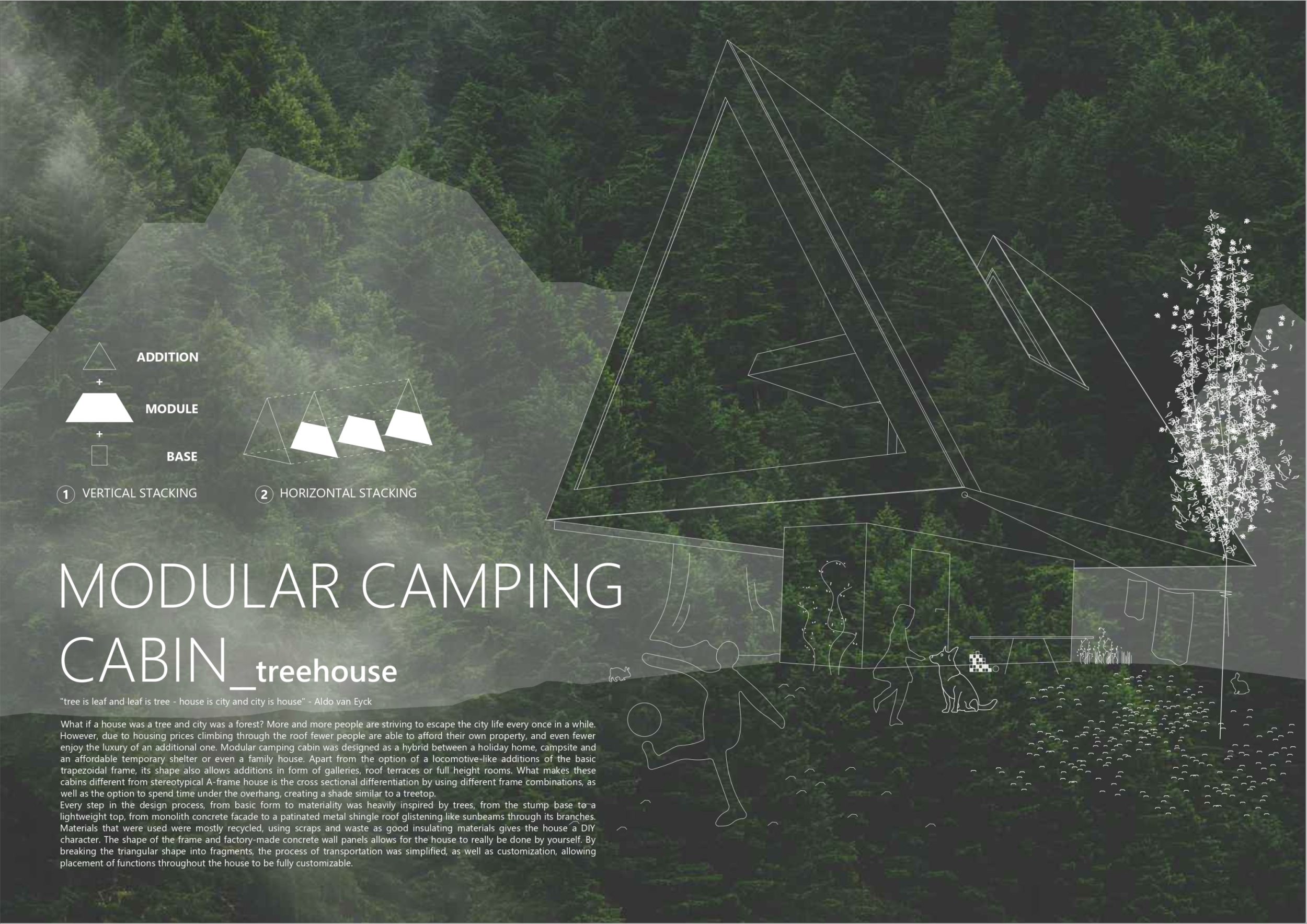 Architecture project // Triangular Overhangs and Recycled Concrete in a ...