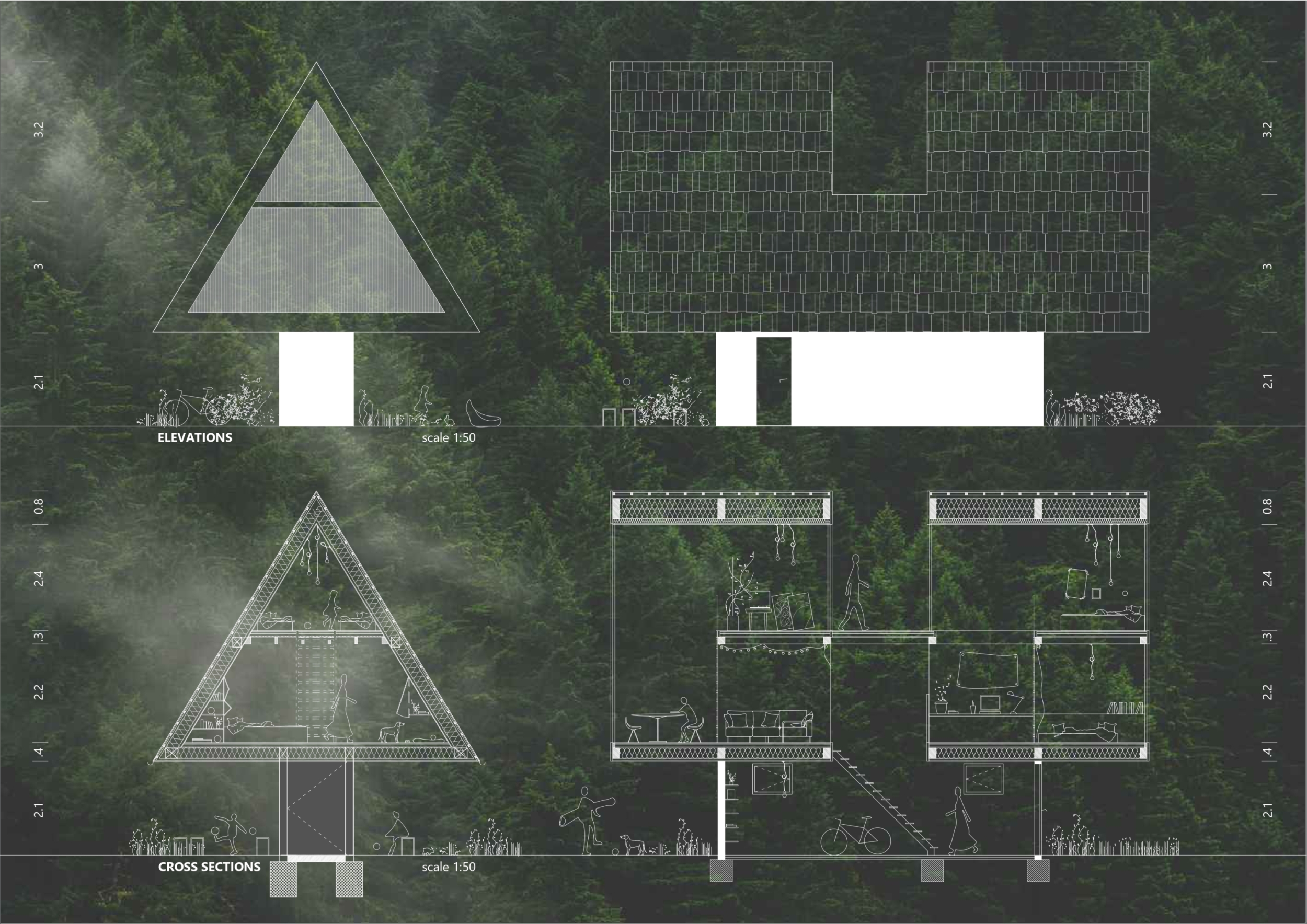 Architecture project // Triangular Overhangs and Recycled Concrete in a ...
