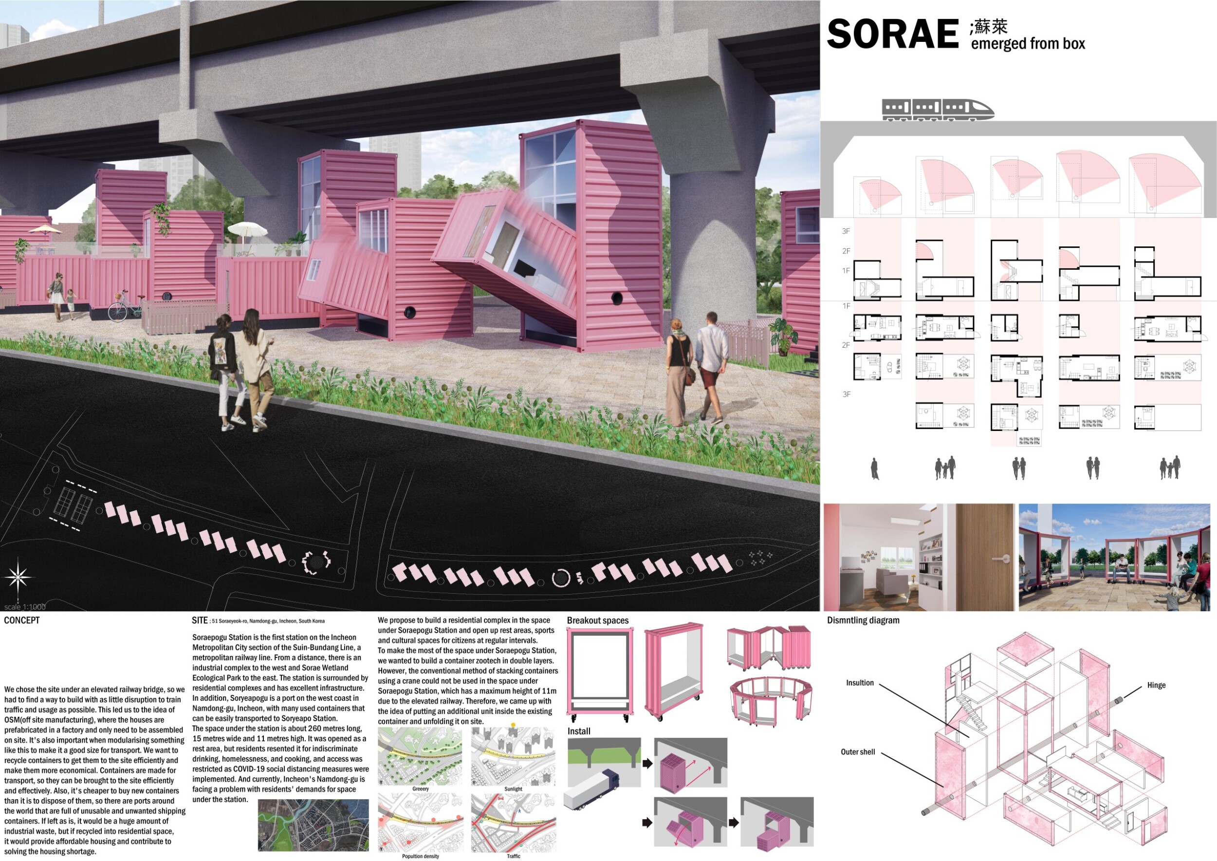 Architecture project // Shipping Container Community Under Elevated ...