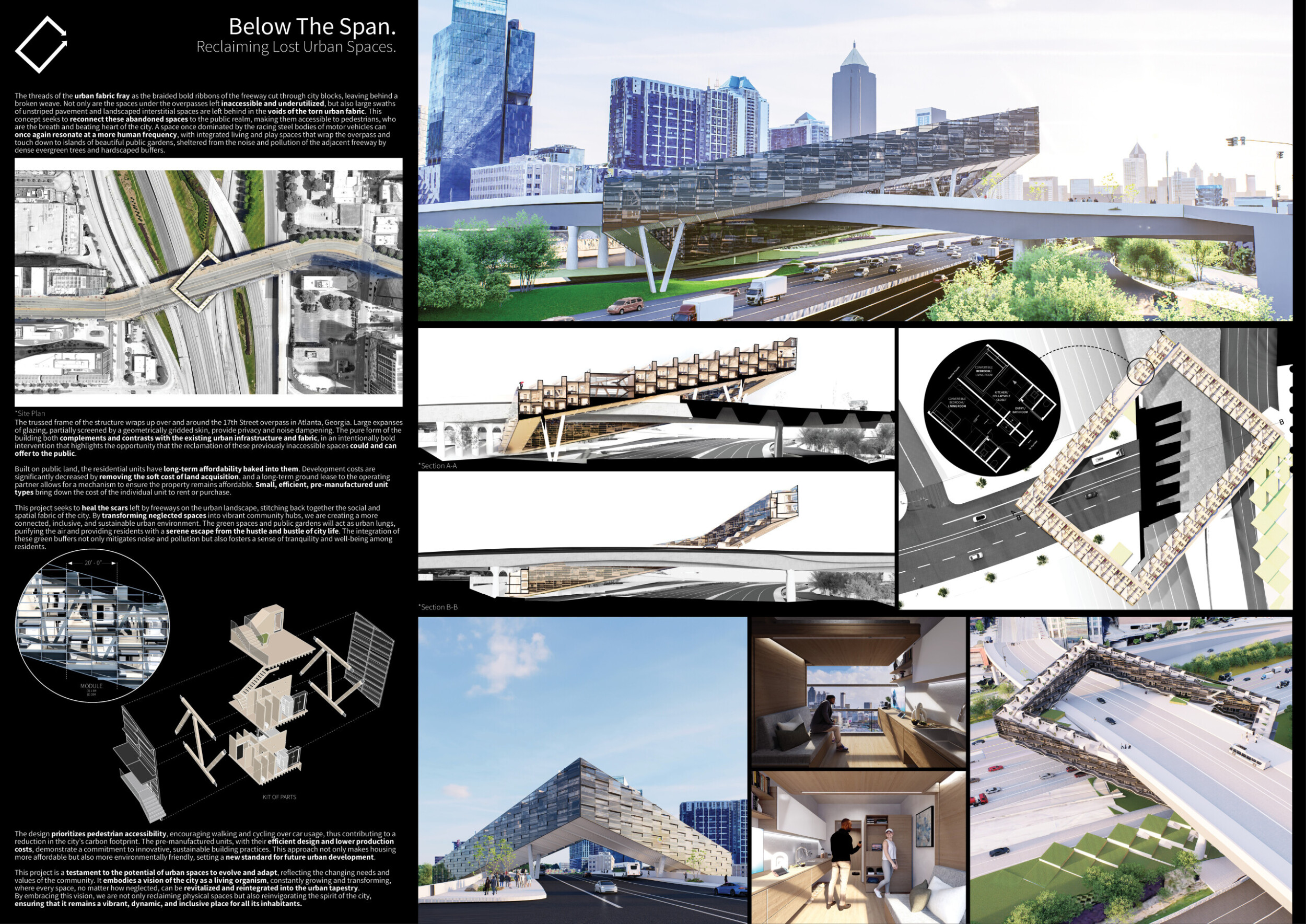 Architecture project // Cantilevered Community Hub with Cross-Laminated ...