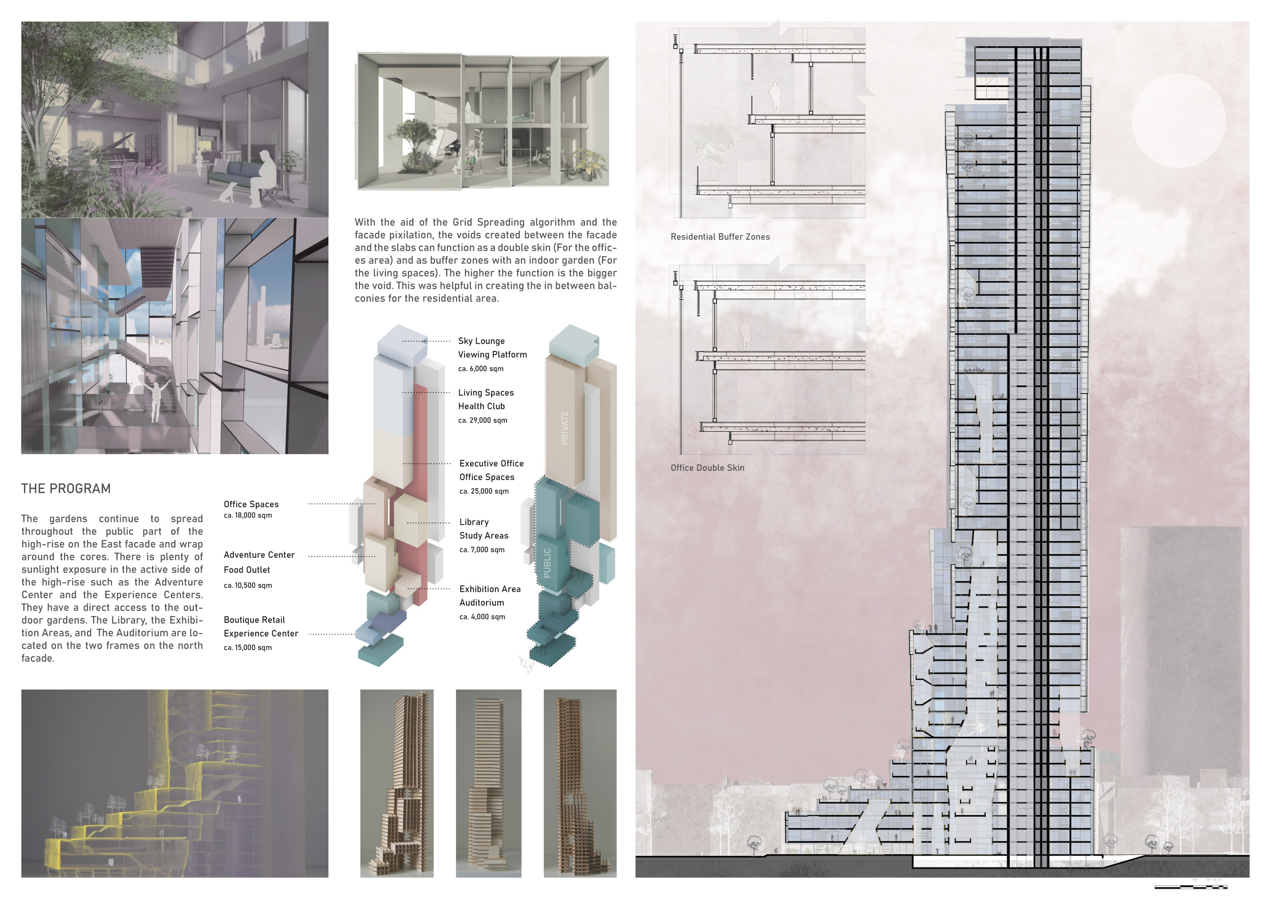 Architecture project // Vertical Gardens Intertwined with Circulation ...