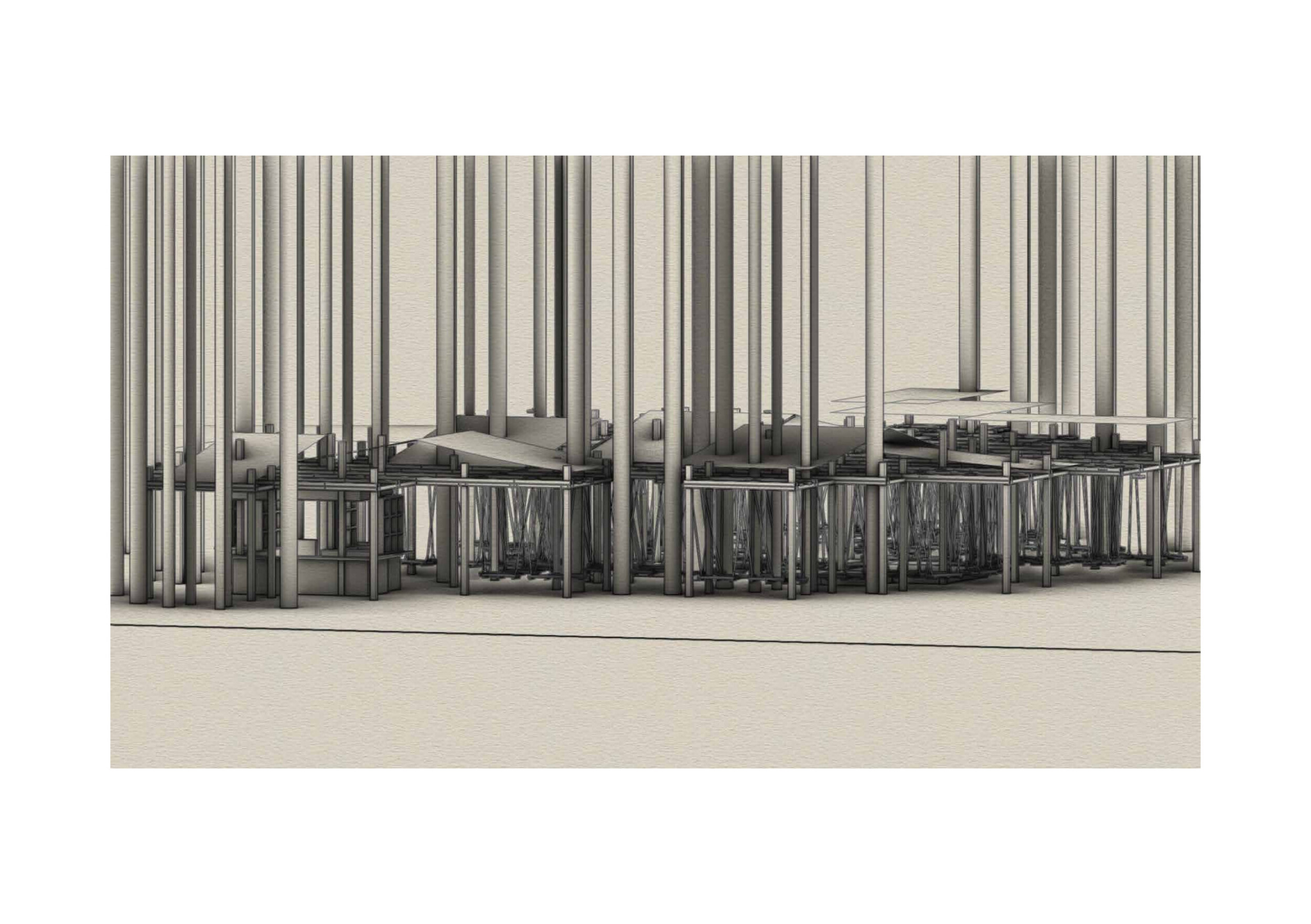 Architecture project // Vertical Steel Canopy Enveloping Glass and ...