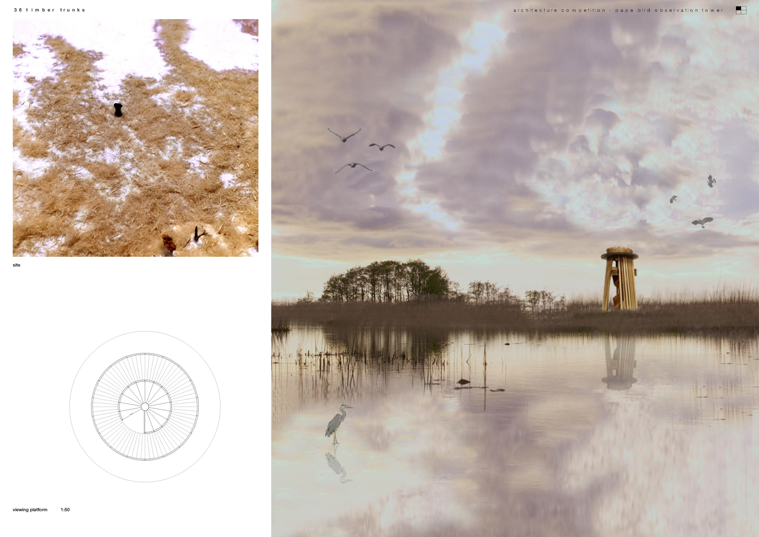 Architecture project // Cylindrical Observation Tower with Cross ...