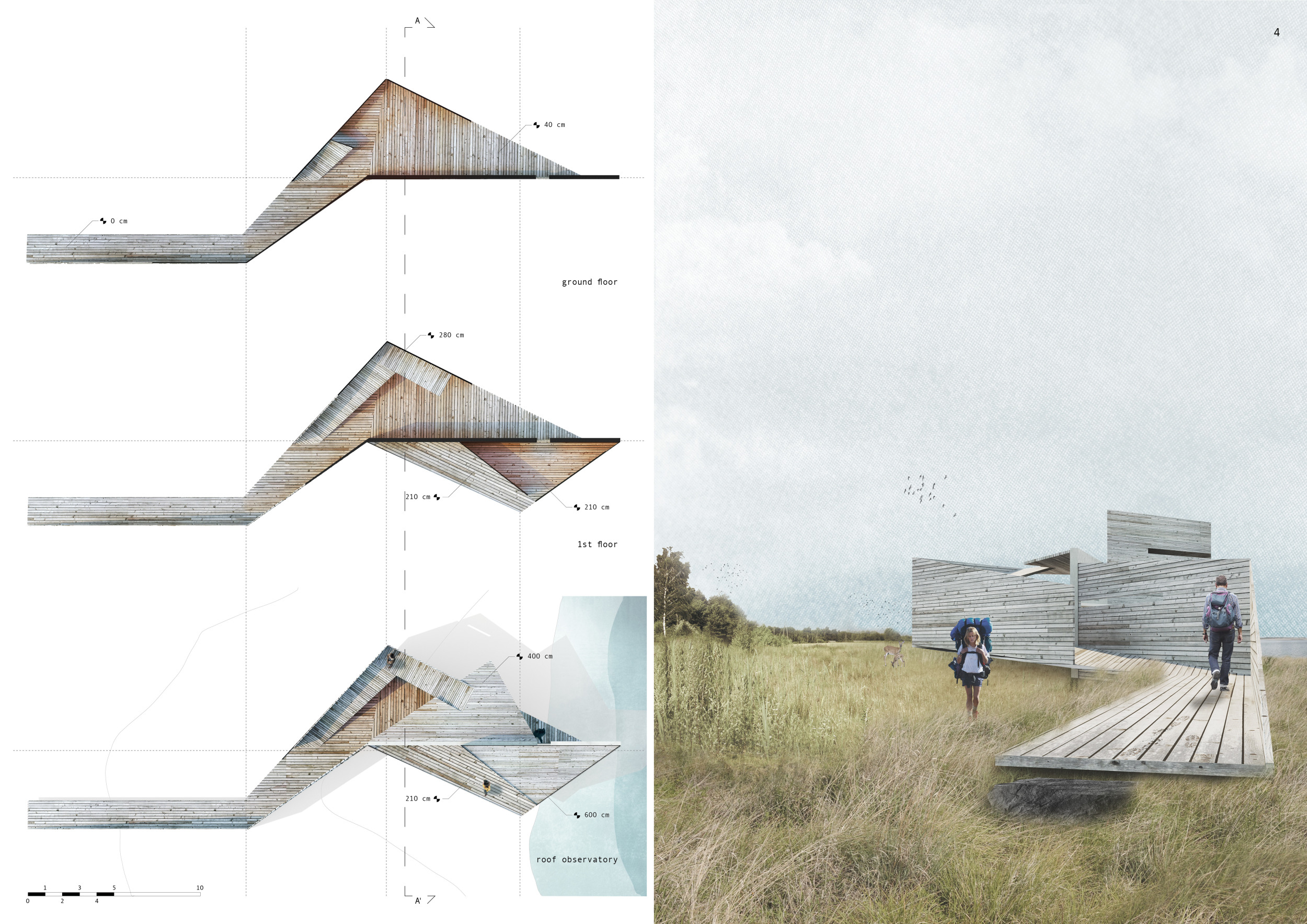 Architecture project // Nesting Structure Clad in Charred Wood Shingles ...