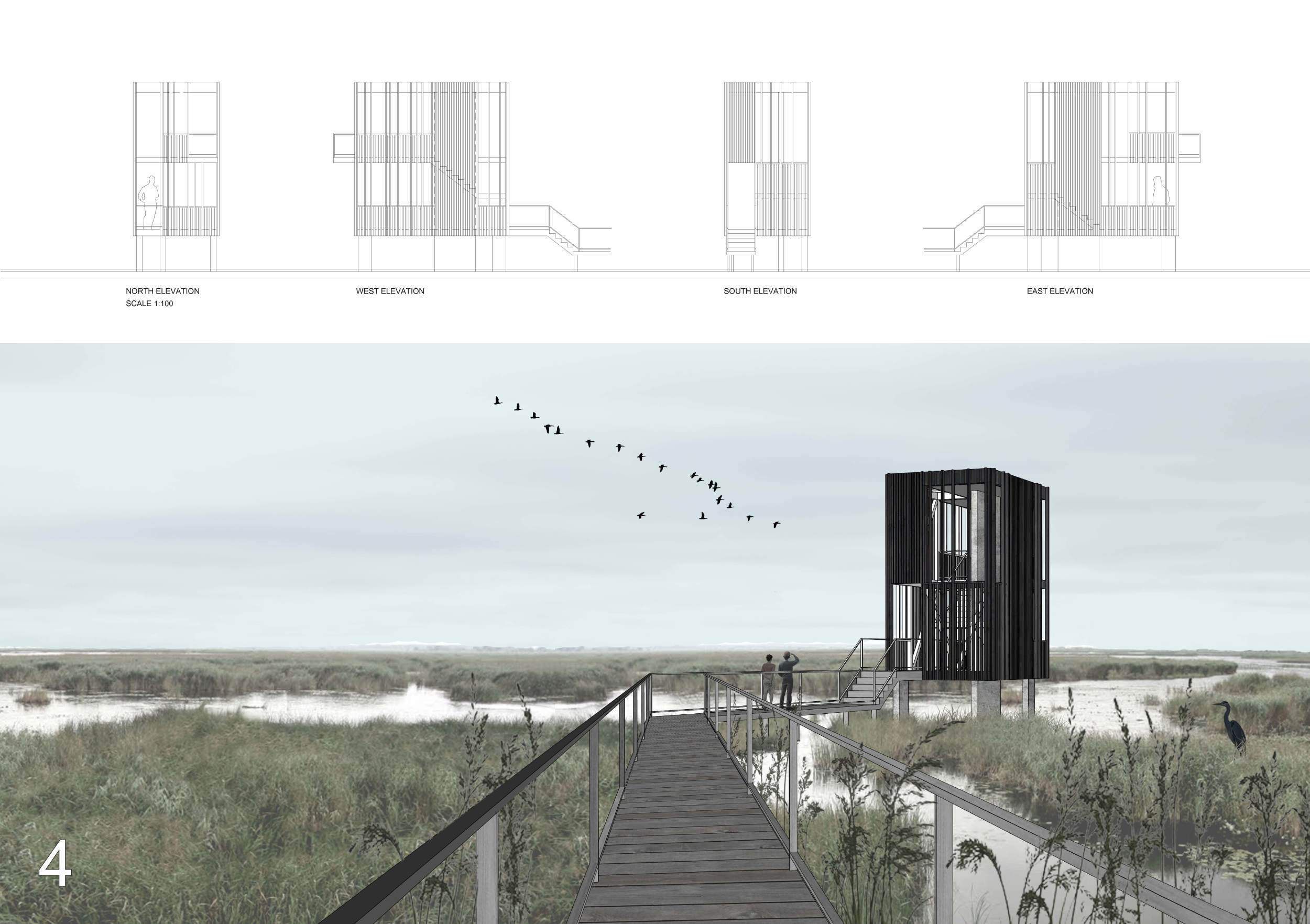 Architecture project // Charred Cedar Cladding Elevates a Birdwatching ...