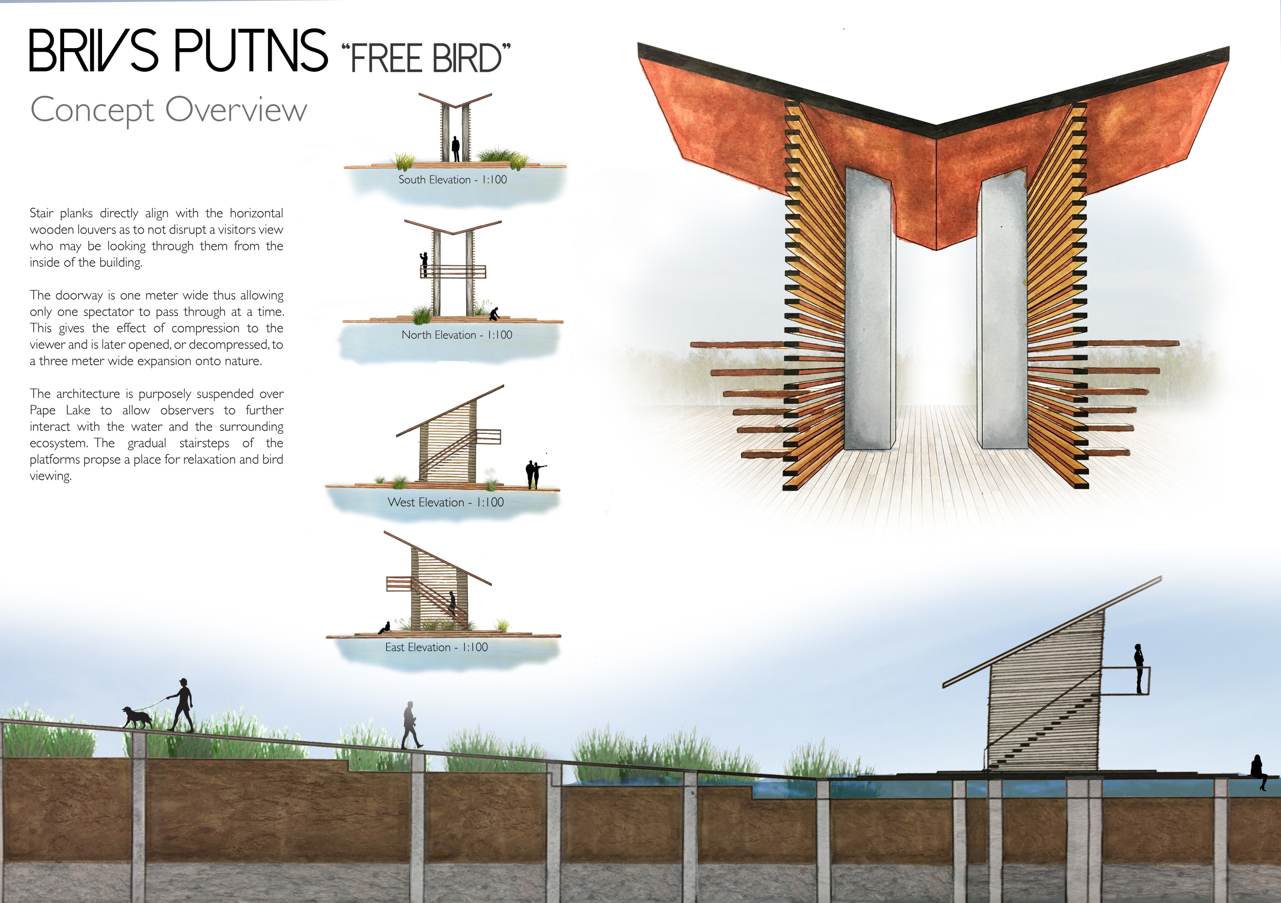 Architecture project // Inverted Roof Structure Crafted in Corten Steel ...