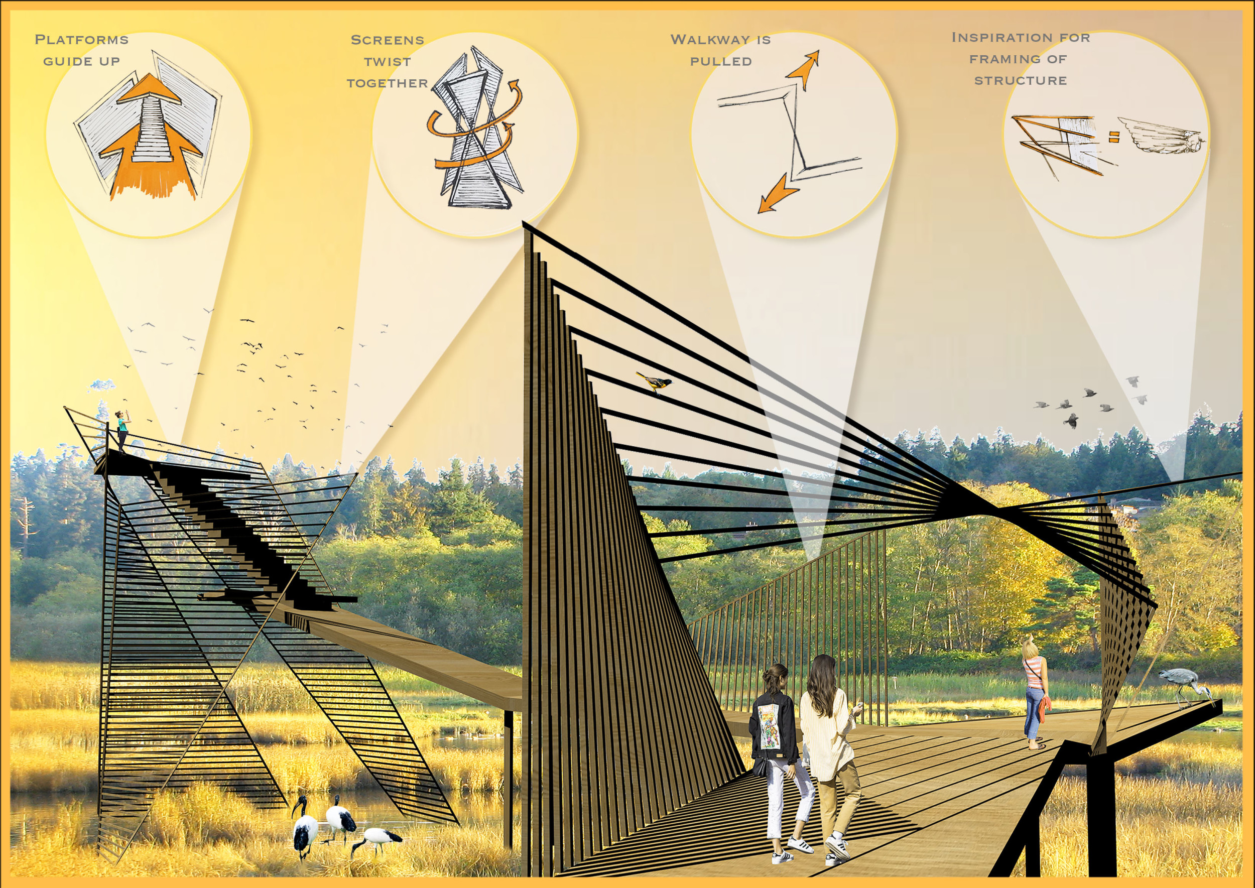 Architecture project // Elevated Platforms of Native Pine Wood ...