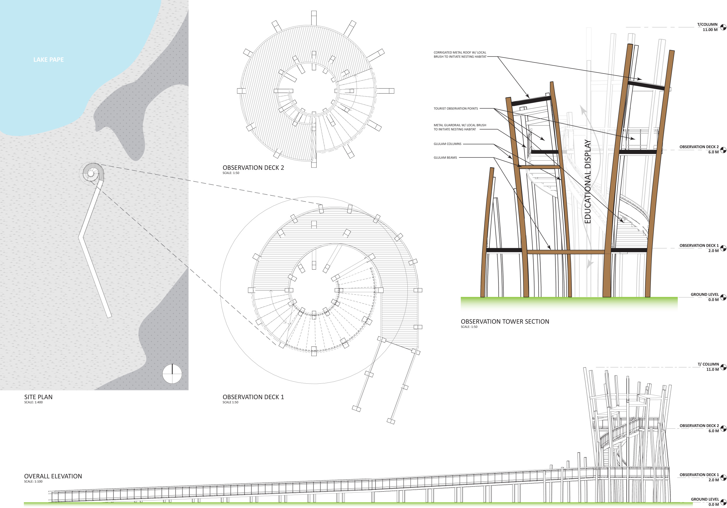 Architecture project // Elevated Observation Structure Embracing Glulam ...