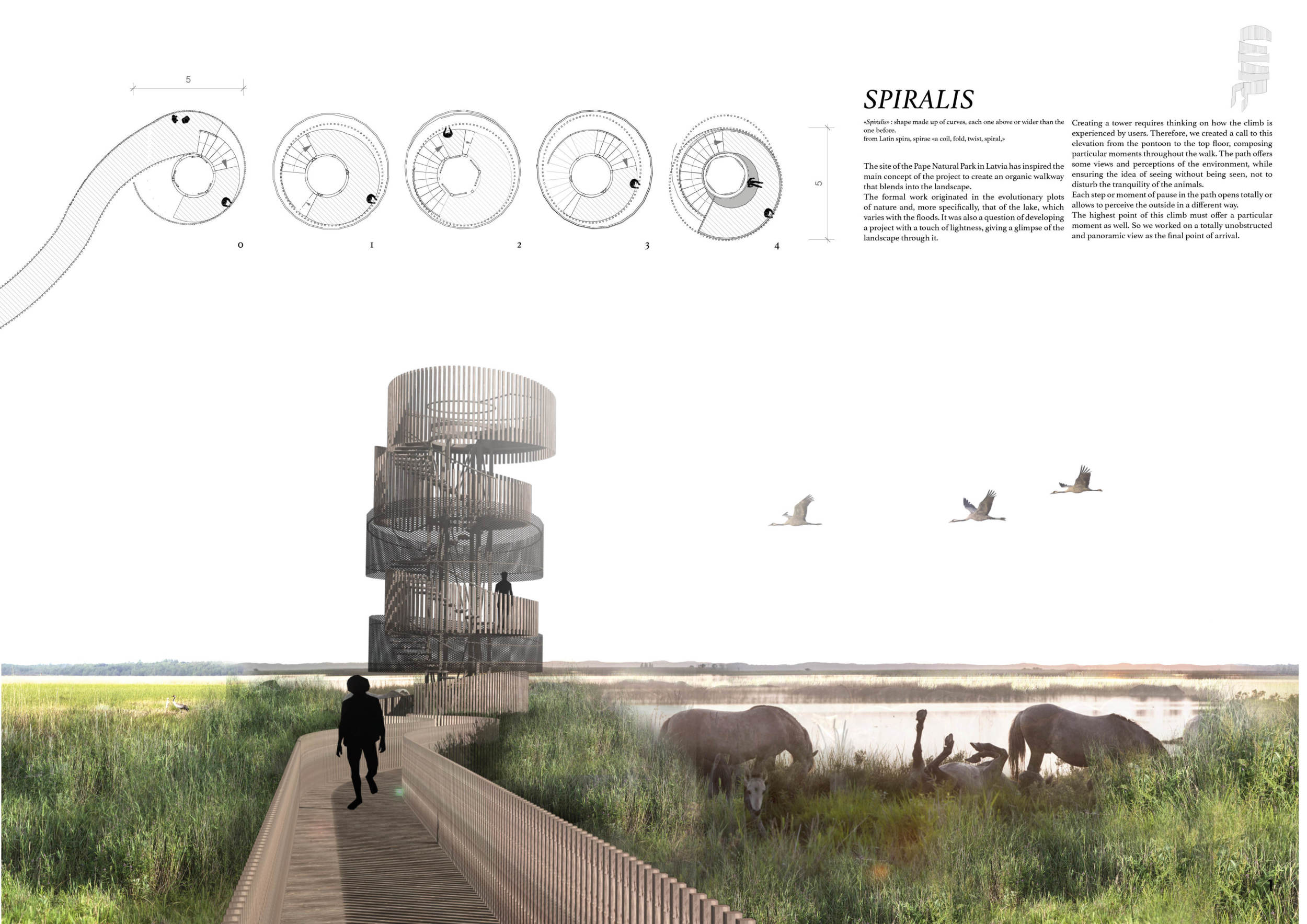 Architecture project // Spiral Observation Platform Constructed with ...