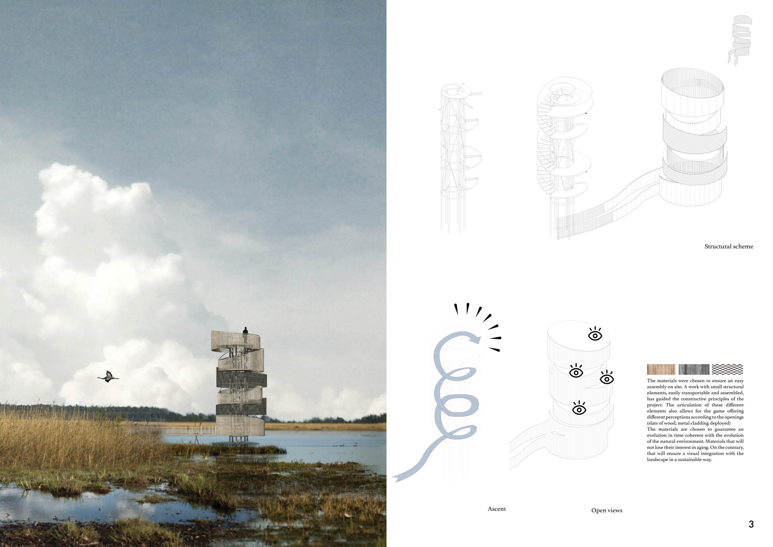 Architecture project // Spiral Observation Platform Constructed with ...