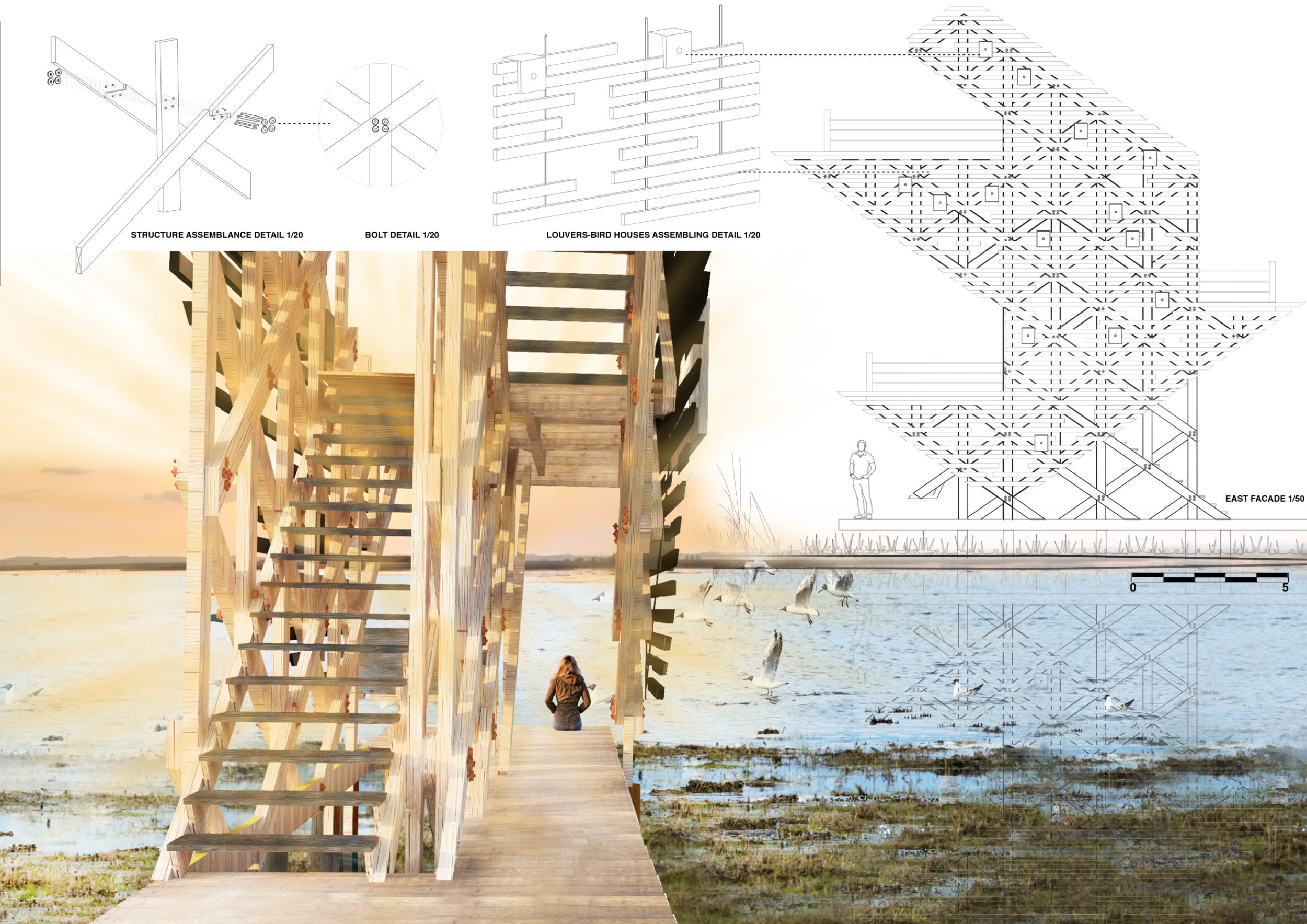 Architecture project // Layered Observation Tower Featuring Engineered ...