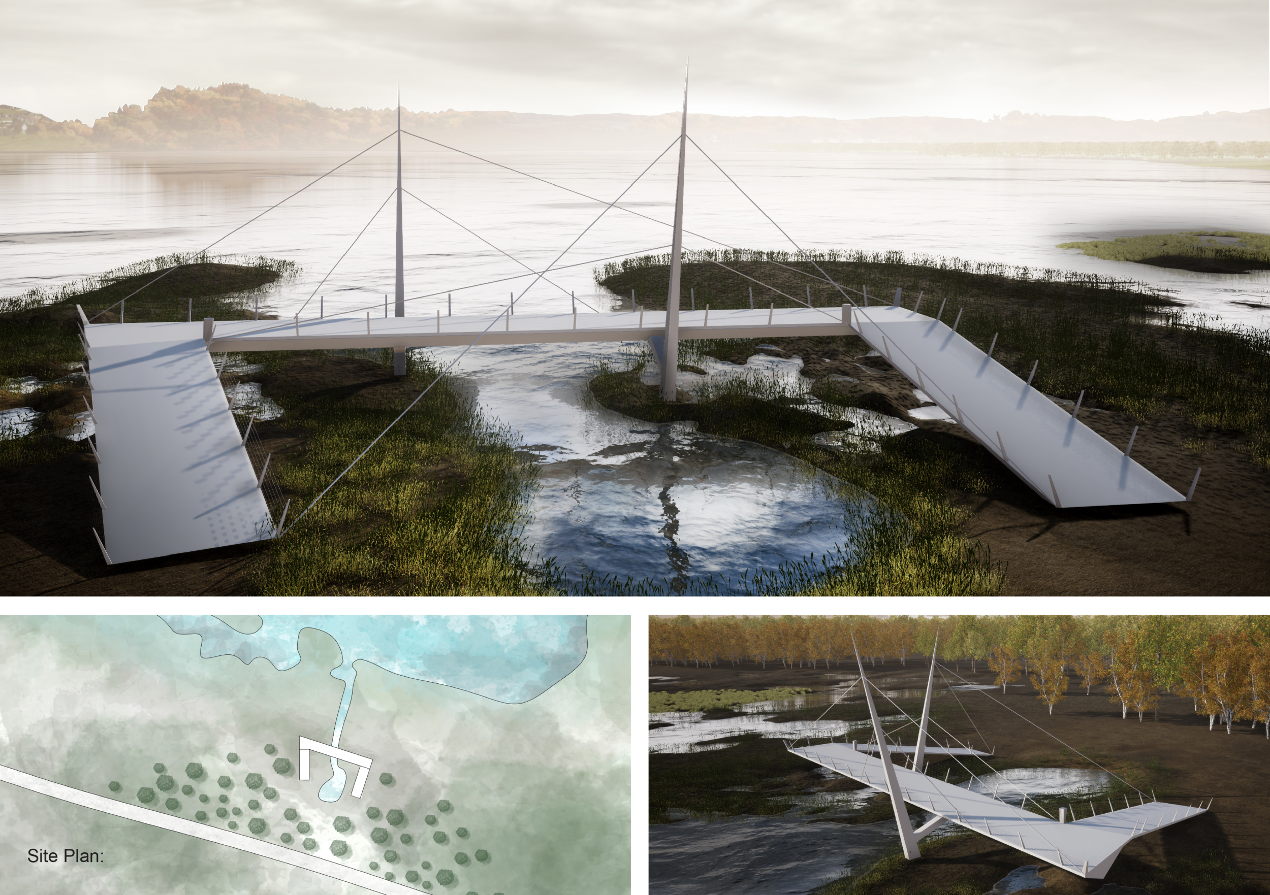 Architecture project // Elevated Observation Platform Crafted with Tensioned Cables and Marine ...