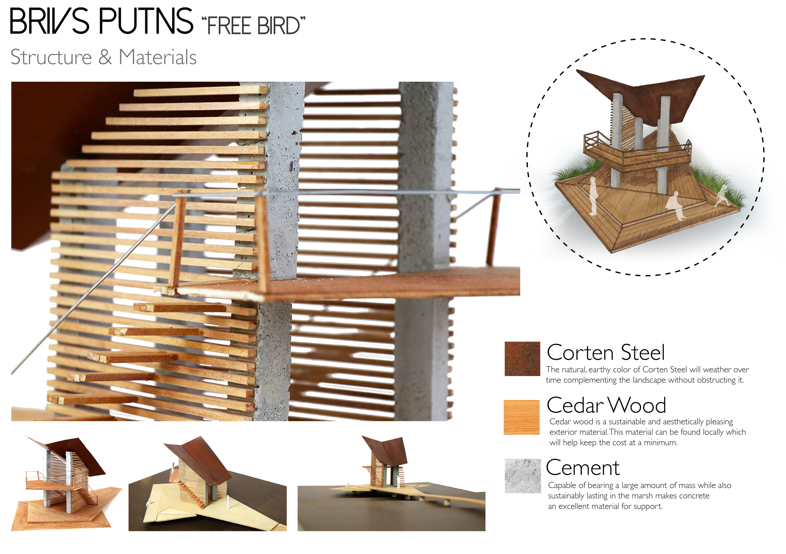 Architecture project // Inverted Roof Structure Crafted in Corten Steel ...