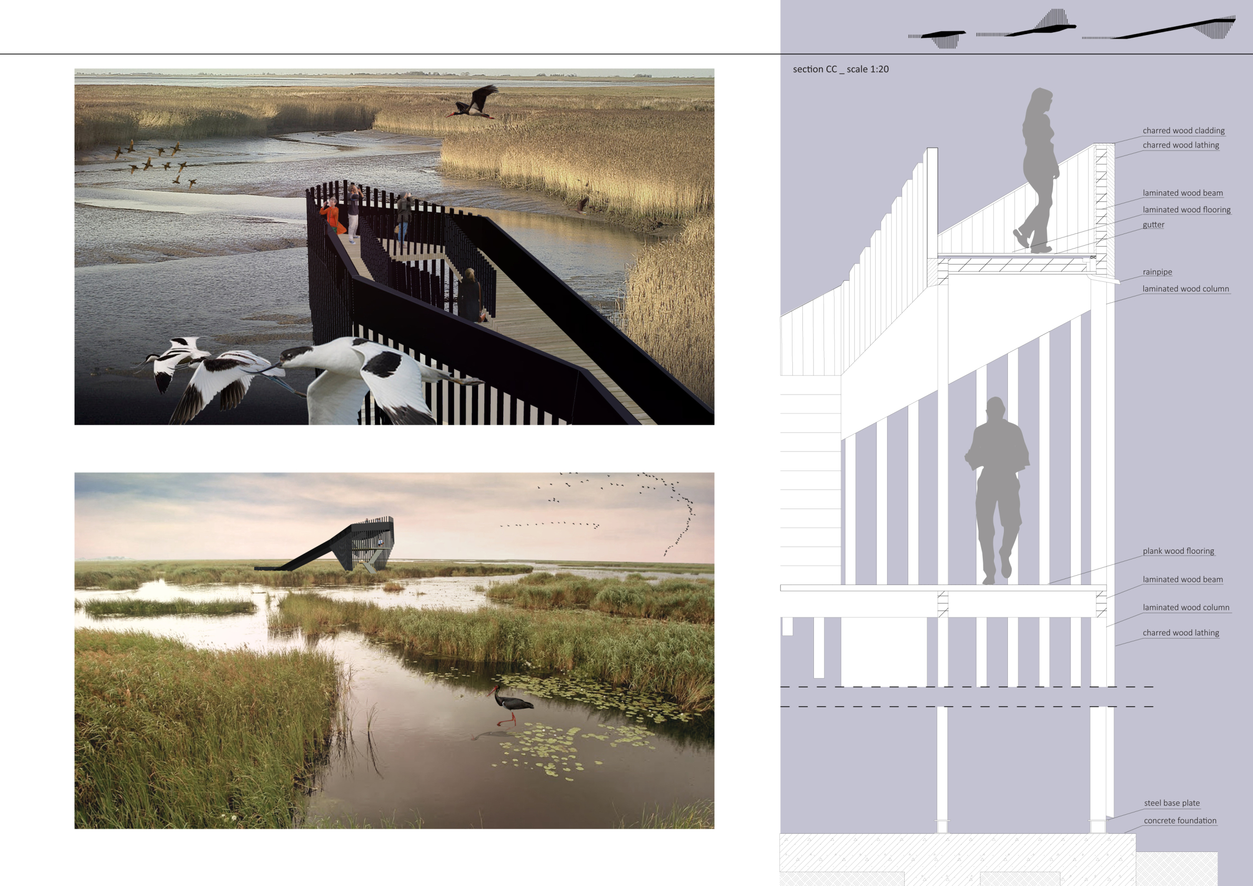Architecture project // Charred Wood Integration in a Contextual Linear ...